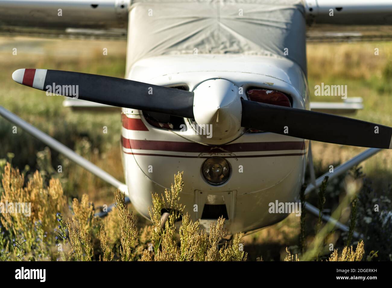 Small aircraft on an airfield Stock Photo - Alamy