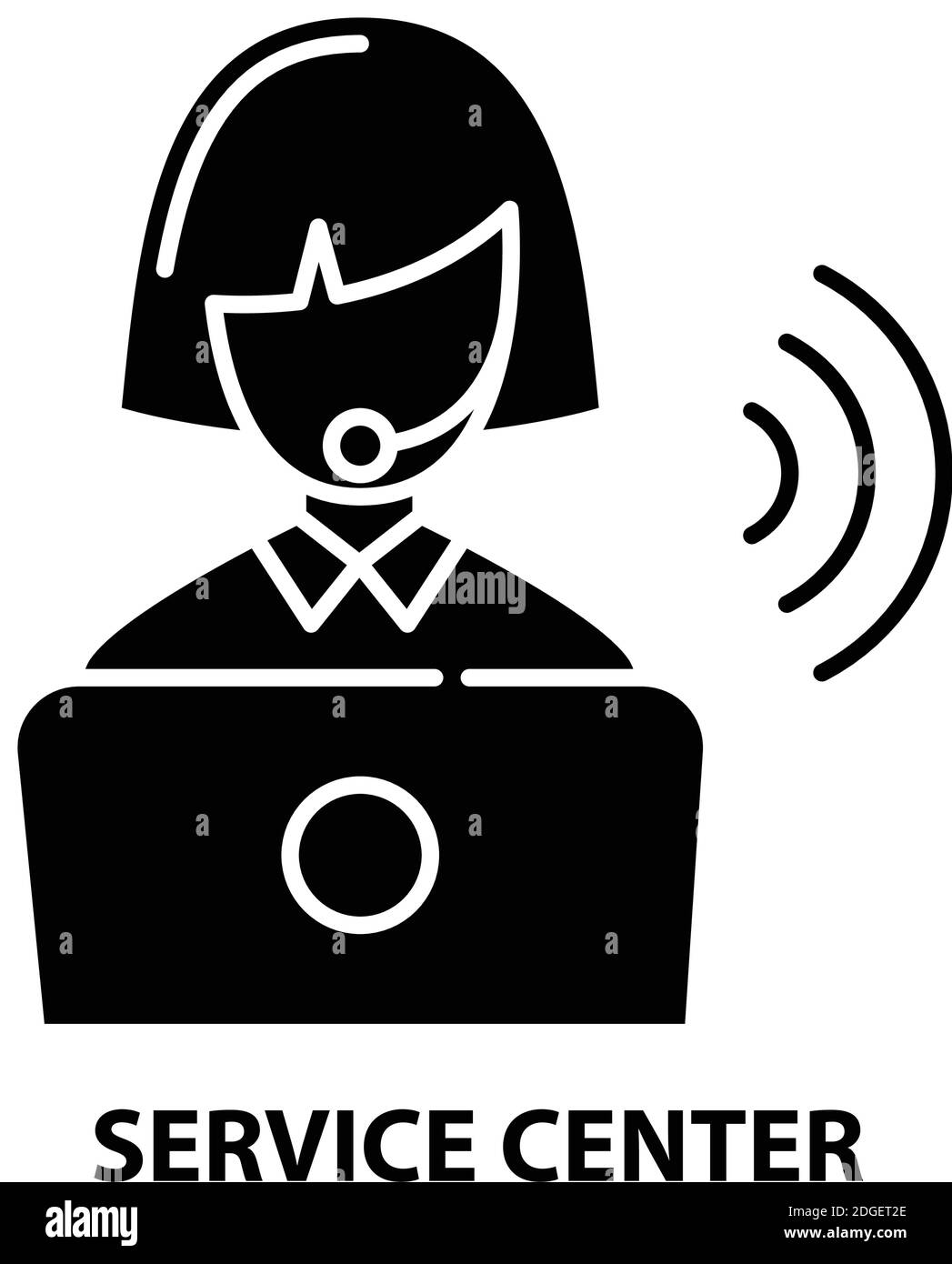 service center symbol icon, black vector sign with editable strokes ...