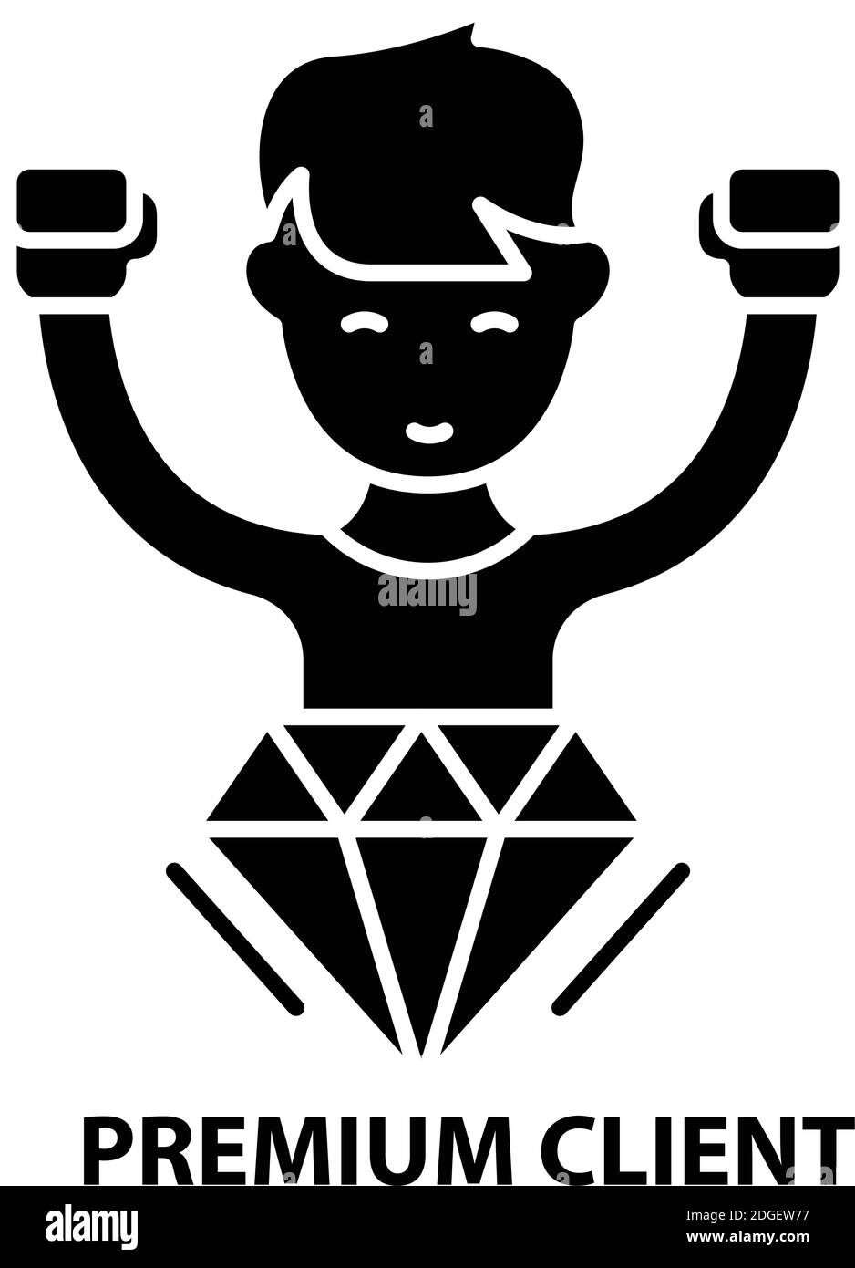 premium client icon, black vector sign with editable strokes, concept ...