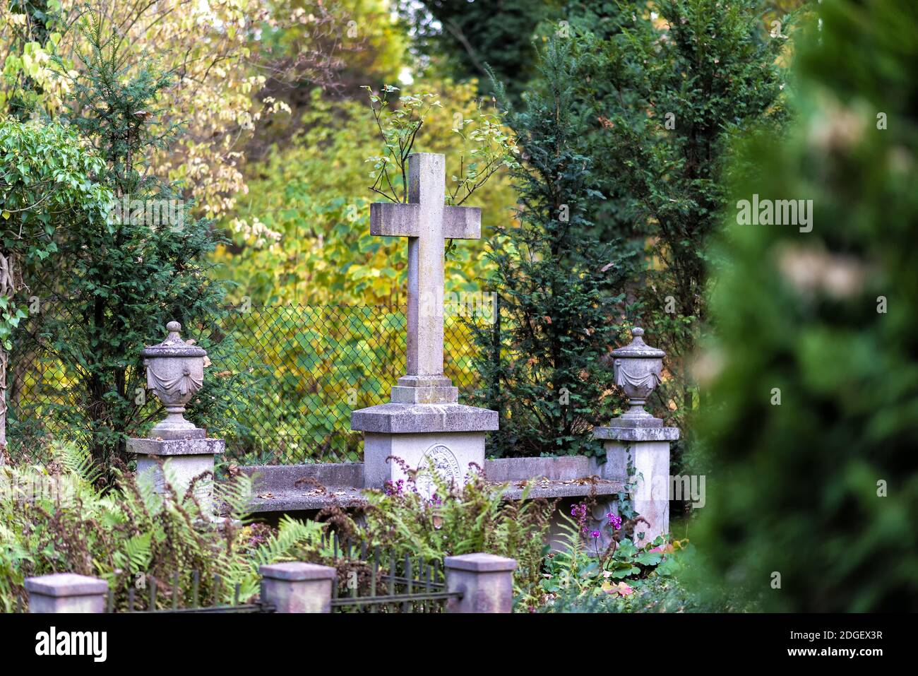 Cemetery with old graves Stock Photo - Alamy