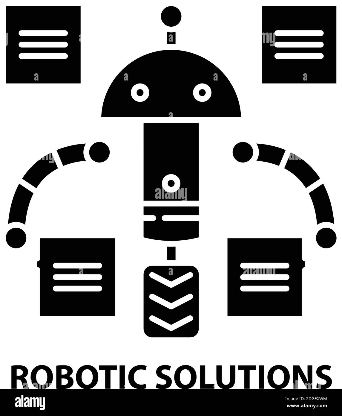 robotic solutions icon, black vector sign with editable strokes ...