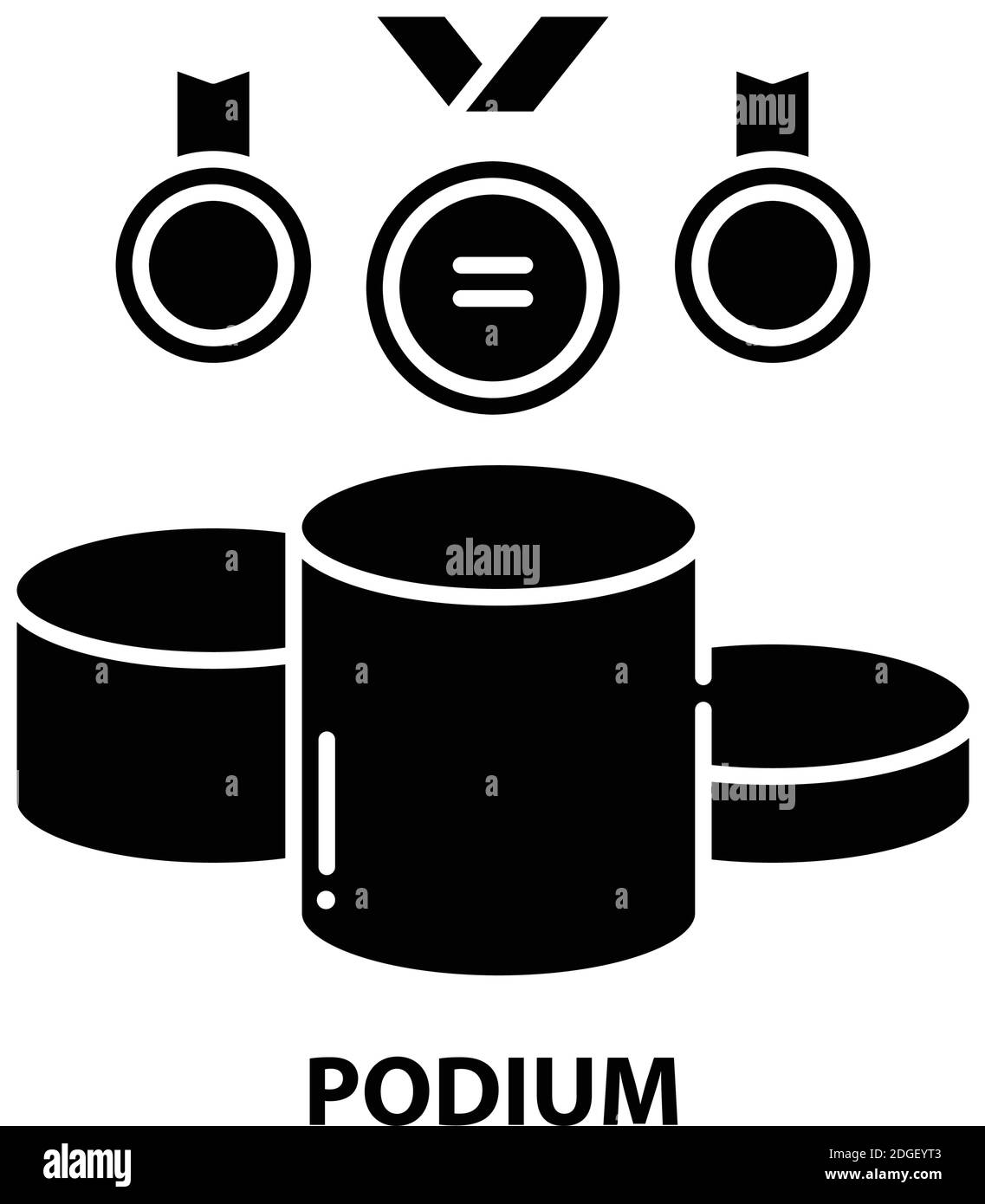 podium icon, black vector sign with editable strokes, concept ...