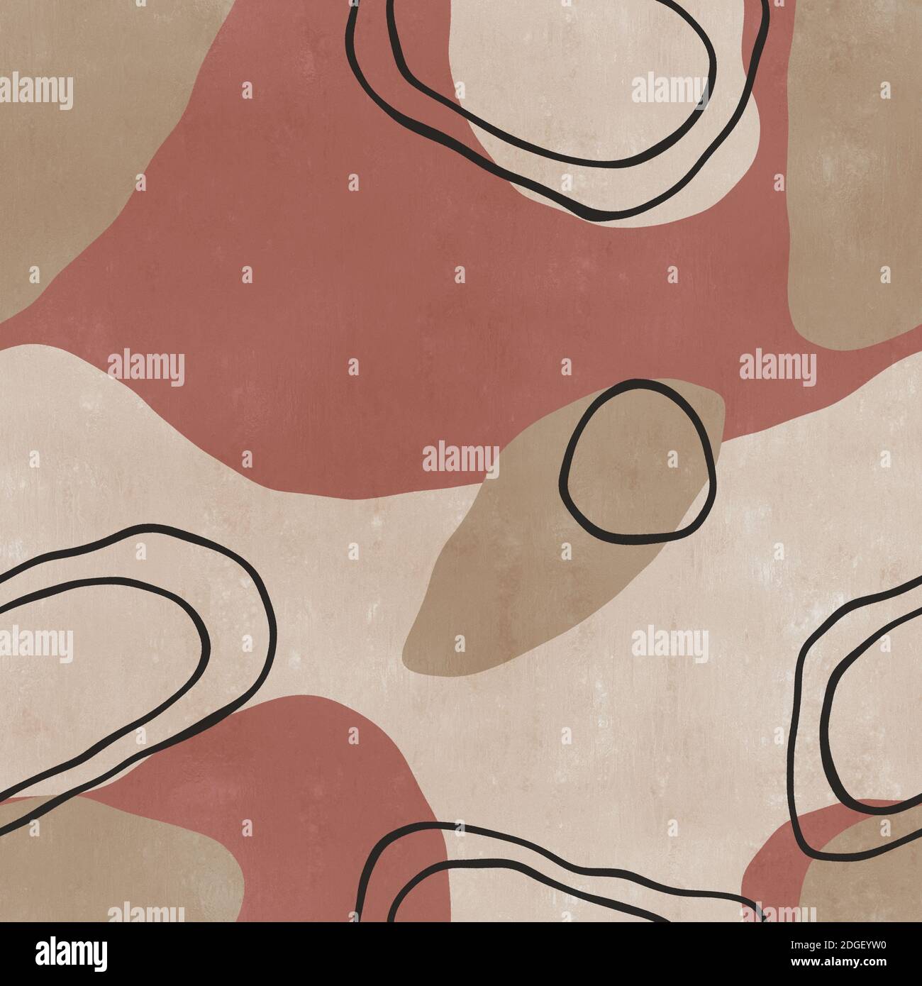 Seamless organic rounded curvy shapes naive design Stock Photo - Alamy