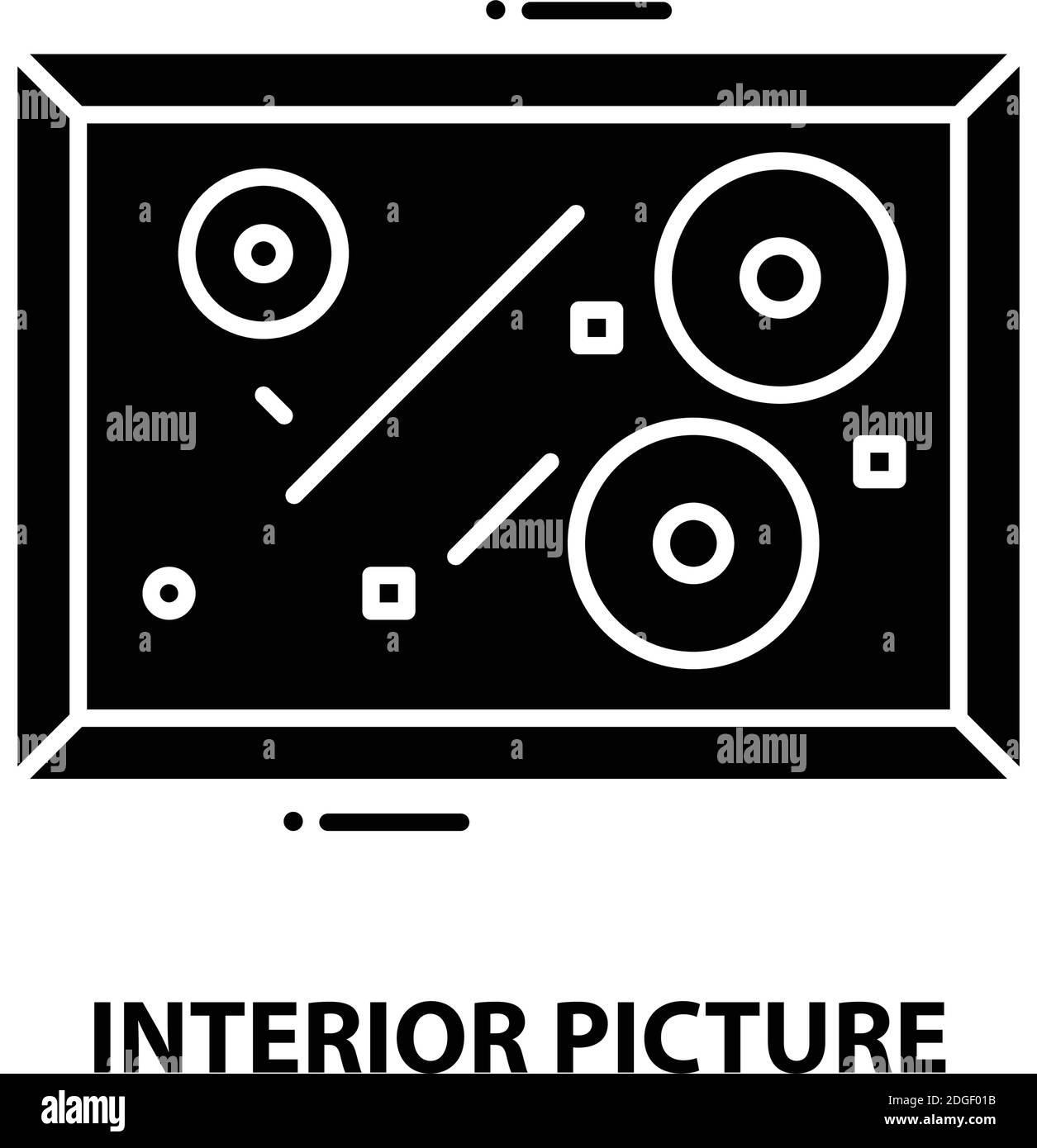 interior picture icon, black vector sign with editable strokes, concept ...