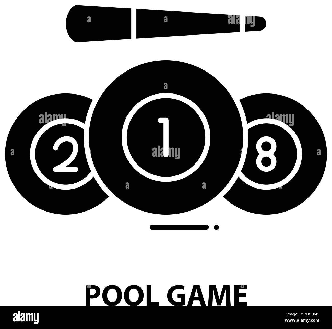 pool game symbol icon, black vector sign with editable strokes, concept ...