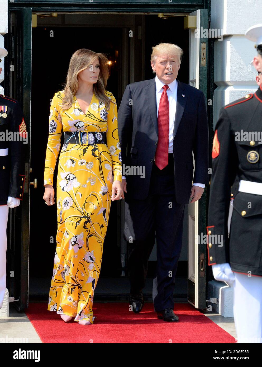 U.S President Donald Trump and First Lady Melania Trump welcome Prime ...