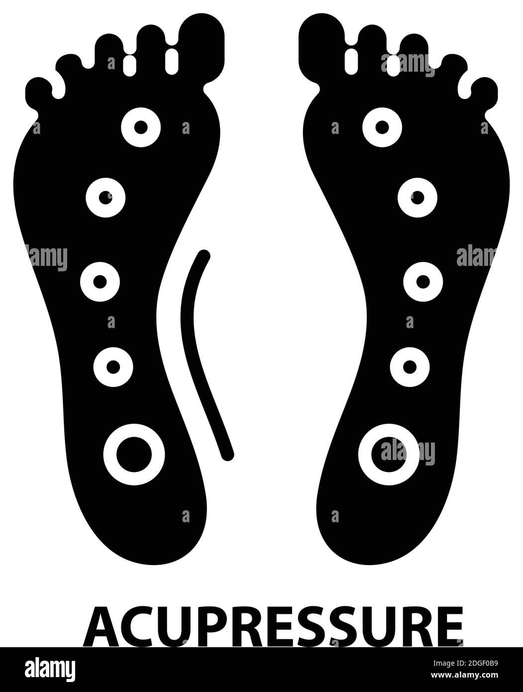 acupressure icon, black vector sign with editable strokes, concept ...