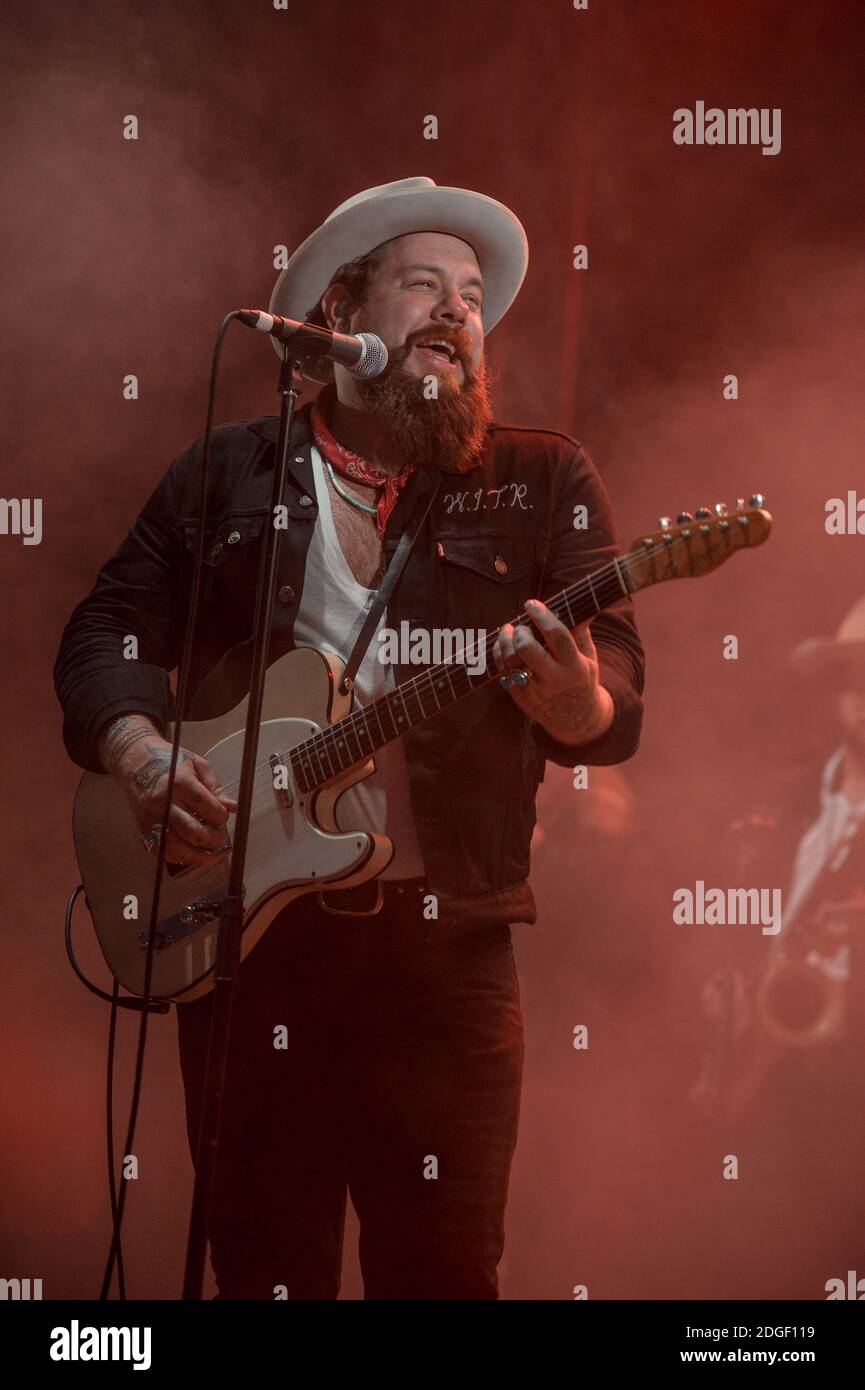 Nathaniel Rateliff performing live on stage during Southside Festival ...
