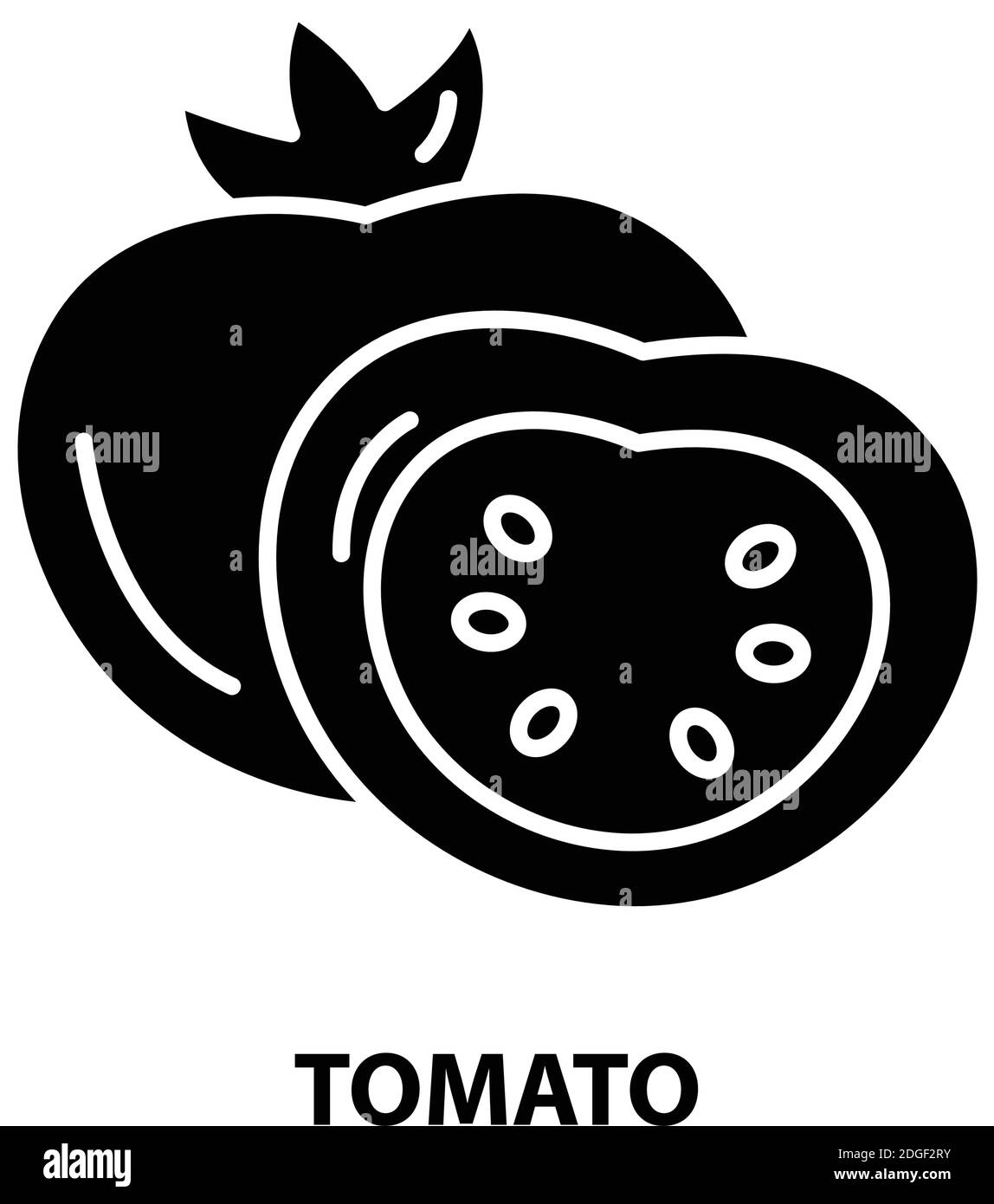 tomato symbol icon, black vector sign with editable strokes, concept ...