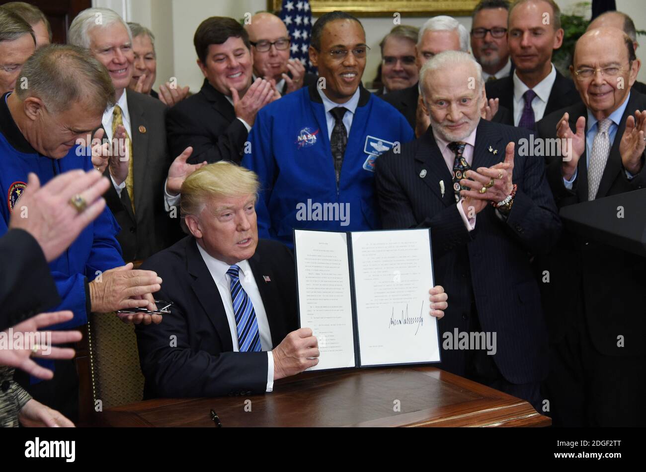 U.S President Donald Trump signs an Executive Order to reestablish the ...