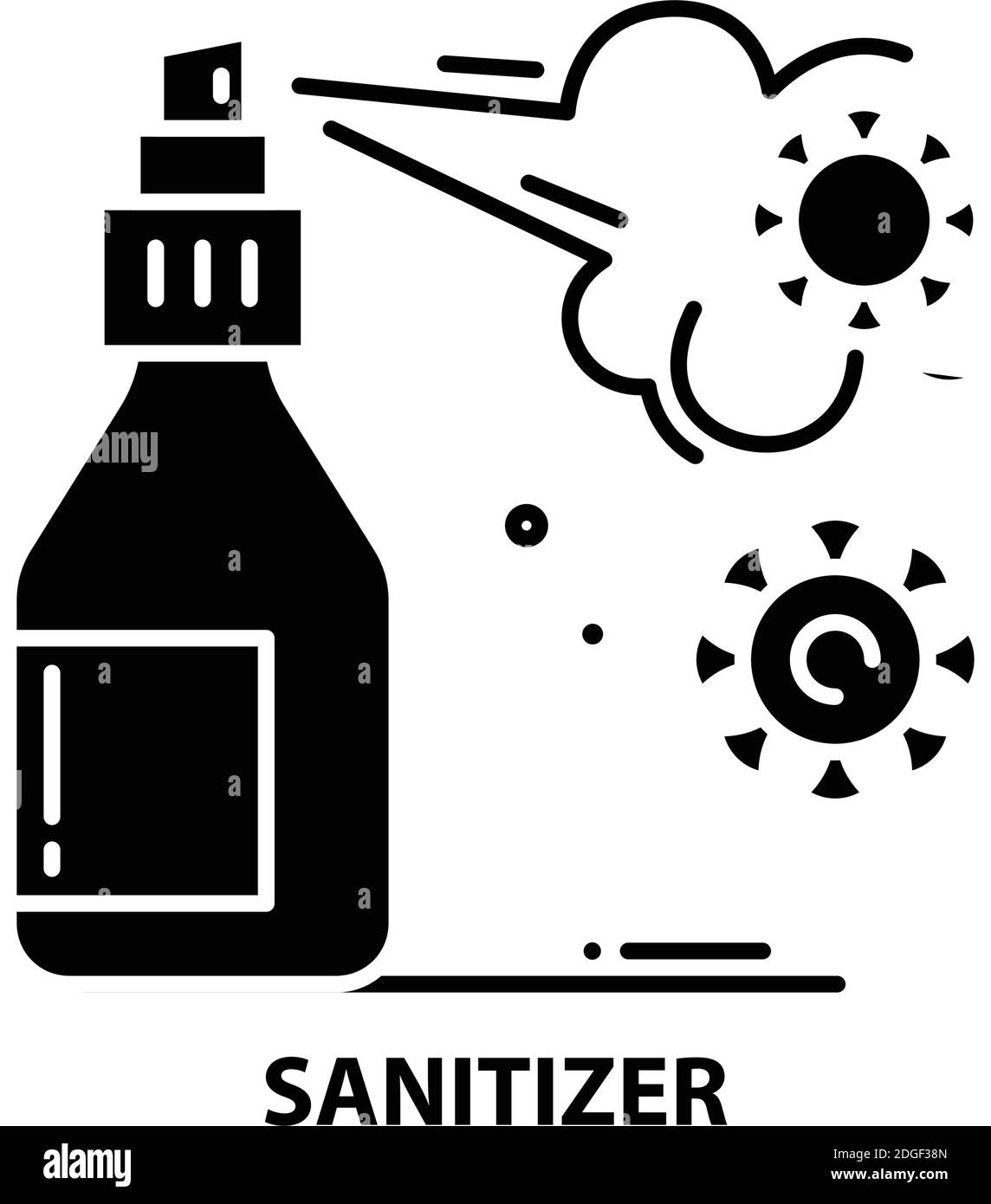 sanitizer icon, black vector sign with editable strokes, concept ...