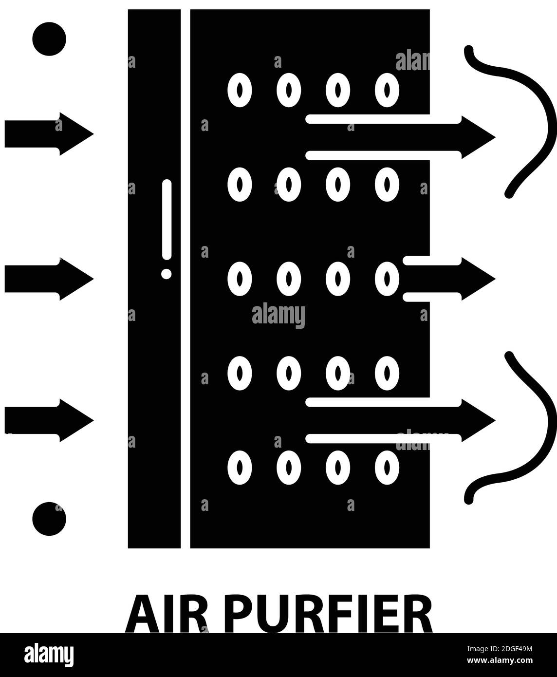 air purfier icon, black vector sign with editable strokes, concept ...