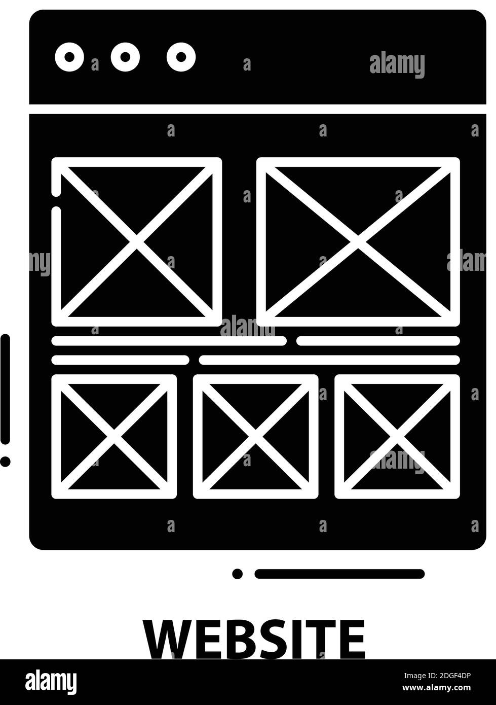 website symbol icon, black vector sign with editable strokes, concept ...