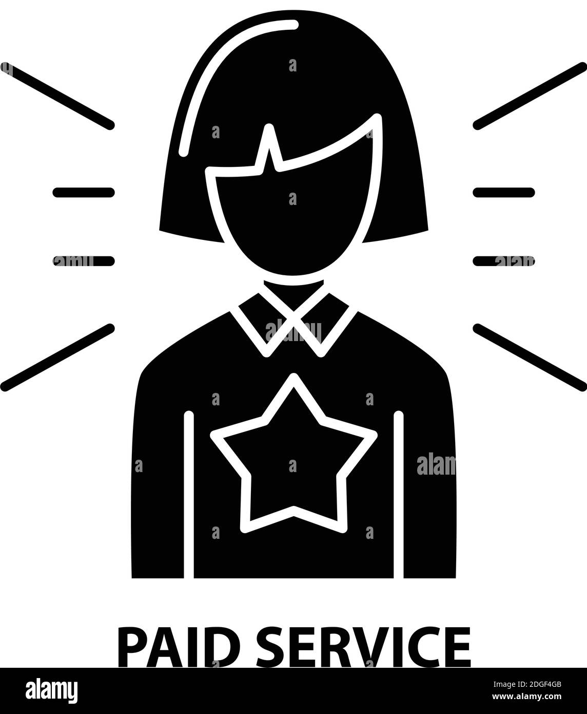 paid service icon, black vector sign with editable strokes, concept ...