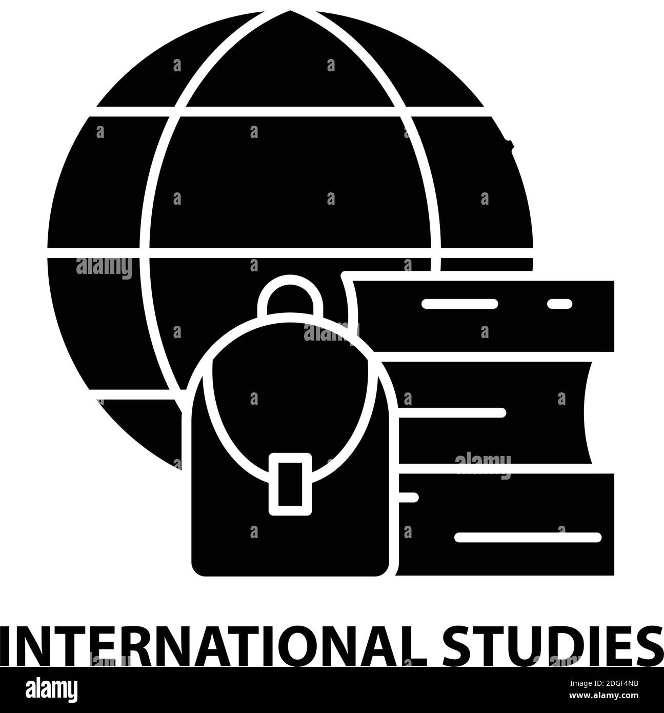 international studies icon, black vector sign with editable strokes ...