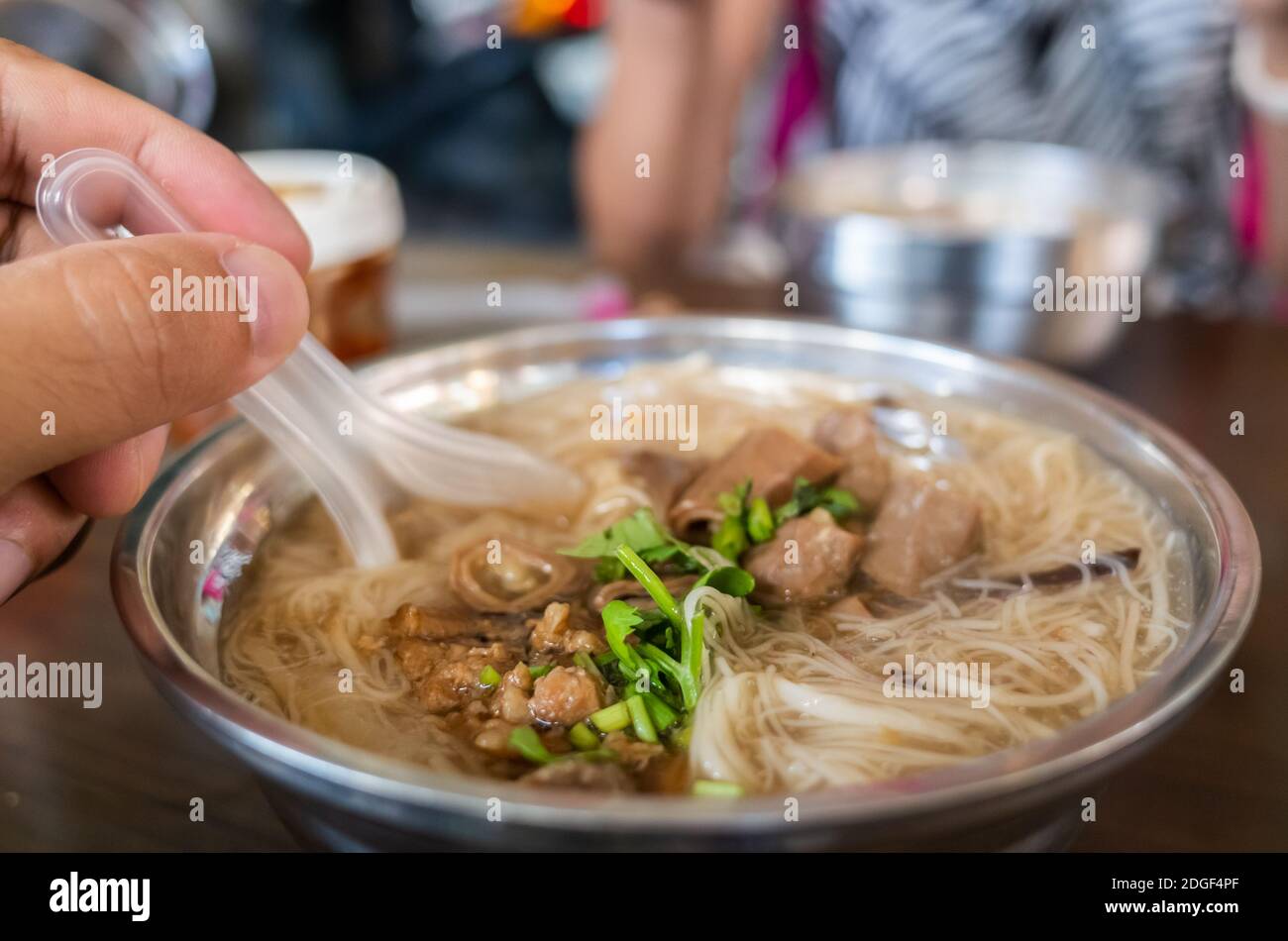 Taiwan snack of thin noodles with pork intestine Stock Photo - Alamy