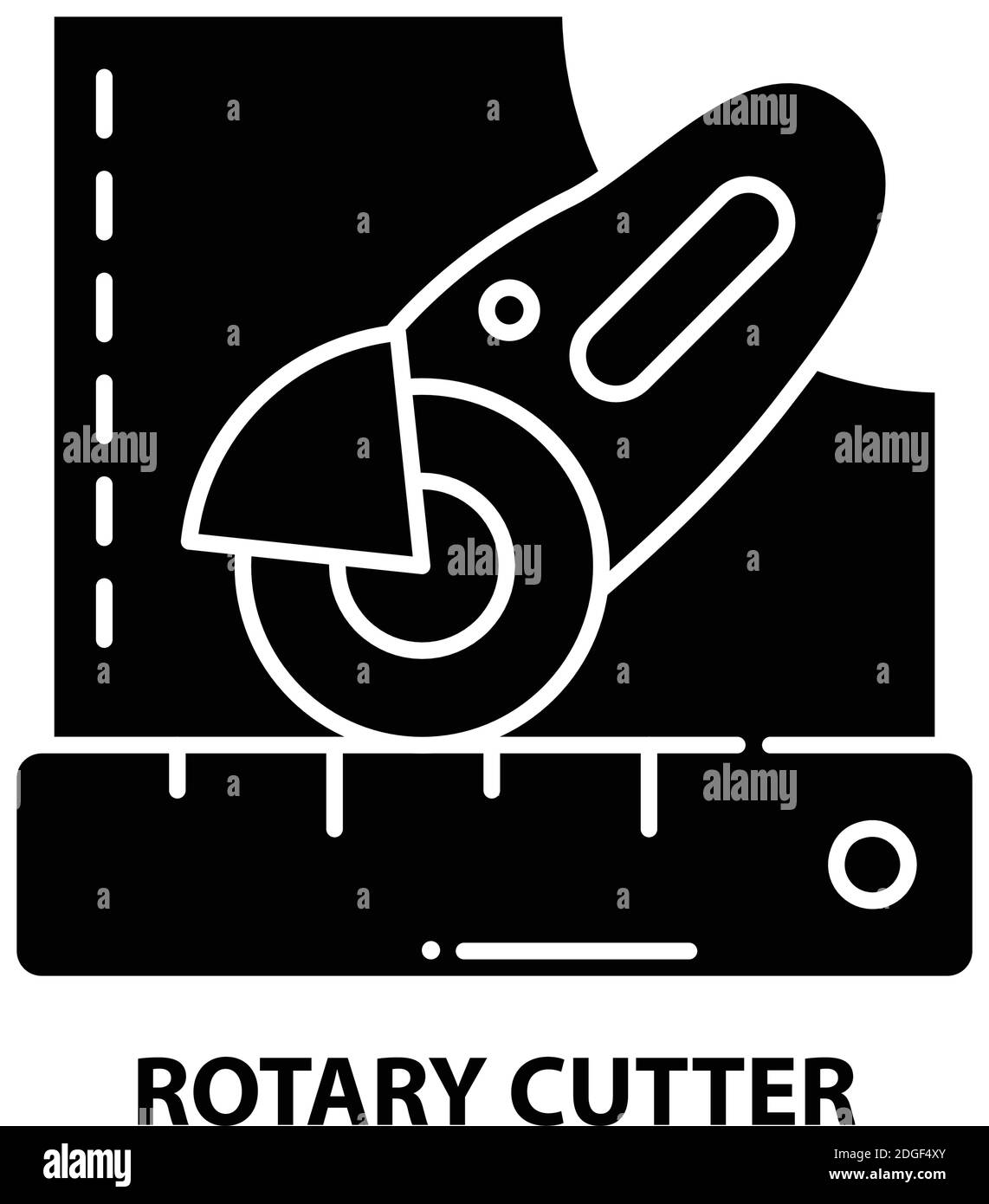 rotary cutter icon, black vector sign with editable strokes, concept ...