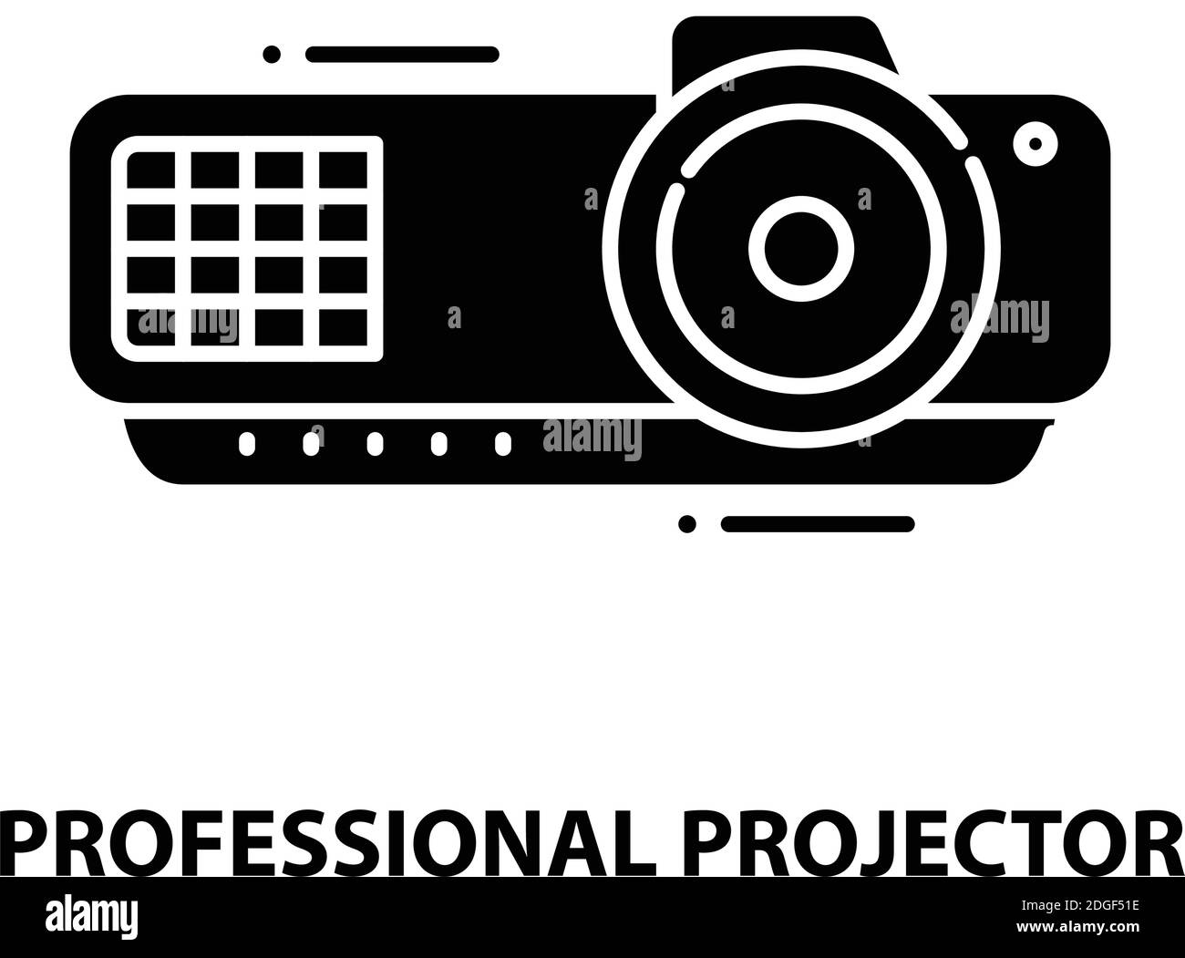 professional projector icon, black vector sign with editable strokes ...