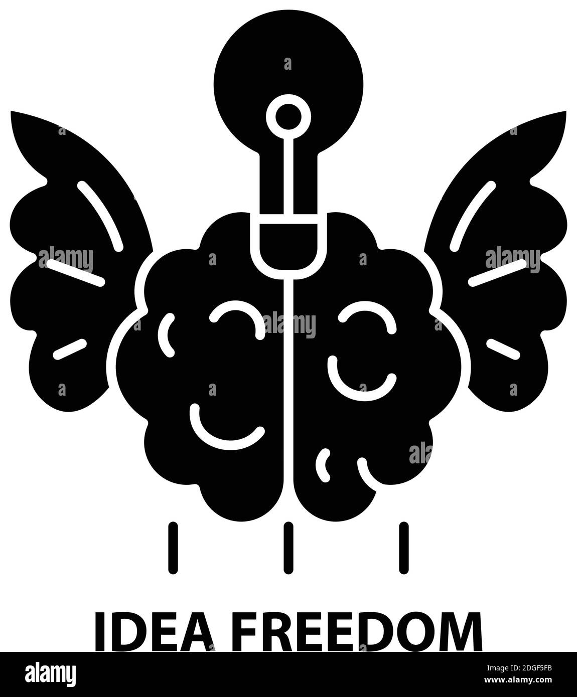 idea freedom icon, black vector sign with editable strokes, concept ...