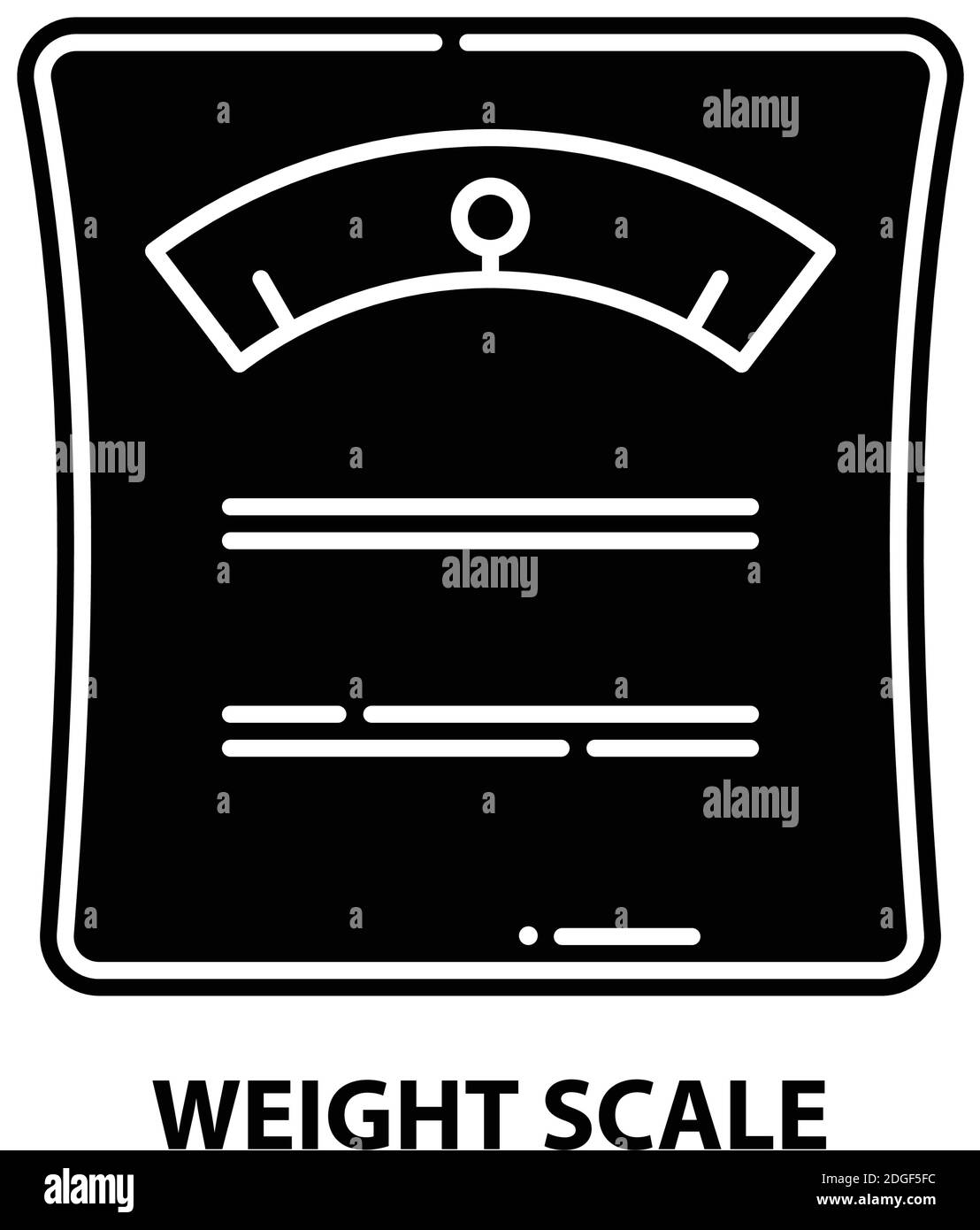 weight scale icon, black vector sign with editable strokes, concept ...