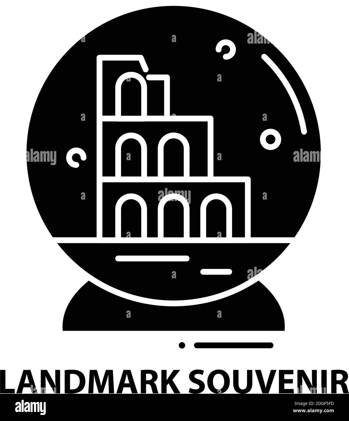 landmark souvenir icon, black vector sign with editable strokes ...