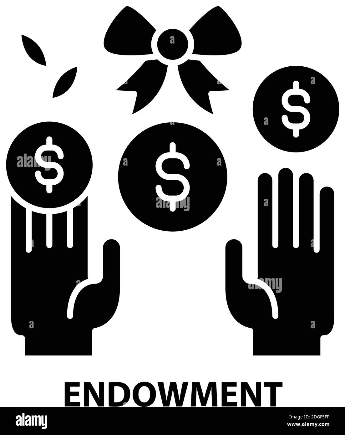 endowment icon, black vector sign with editable strokes, concept ...