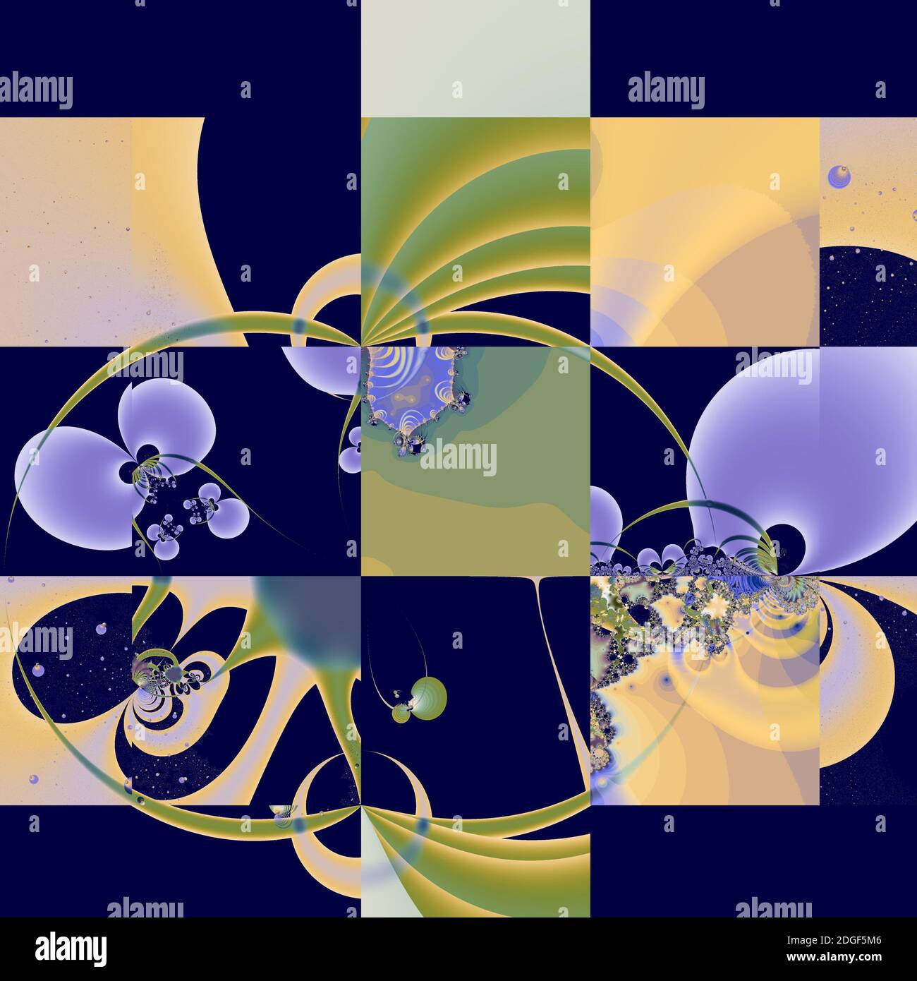 Fractal image: fancy abstract drawing, black background Stock Photo - Alamy