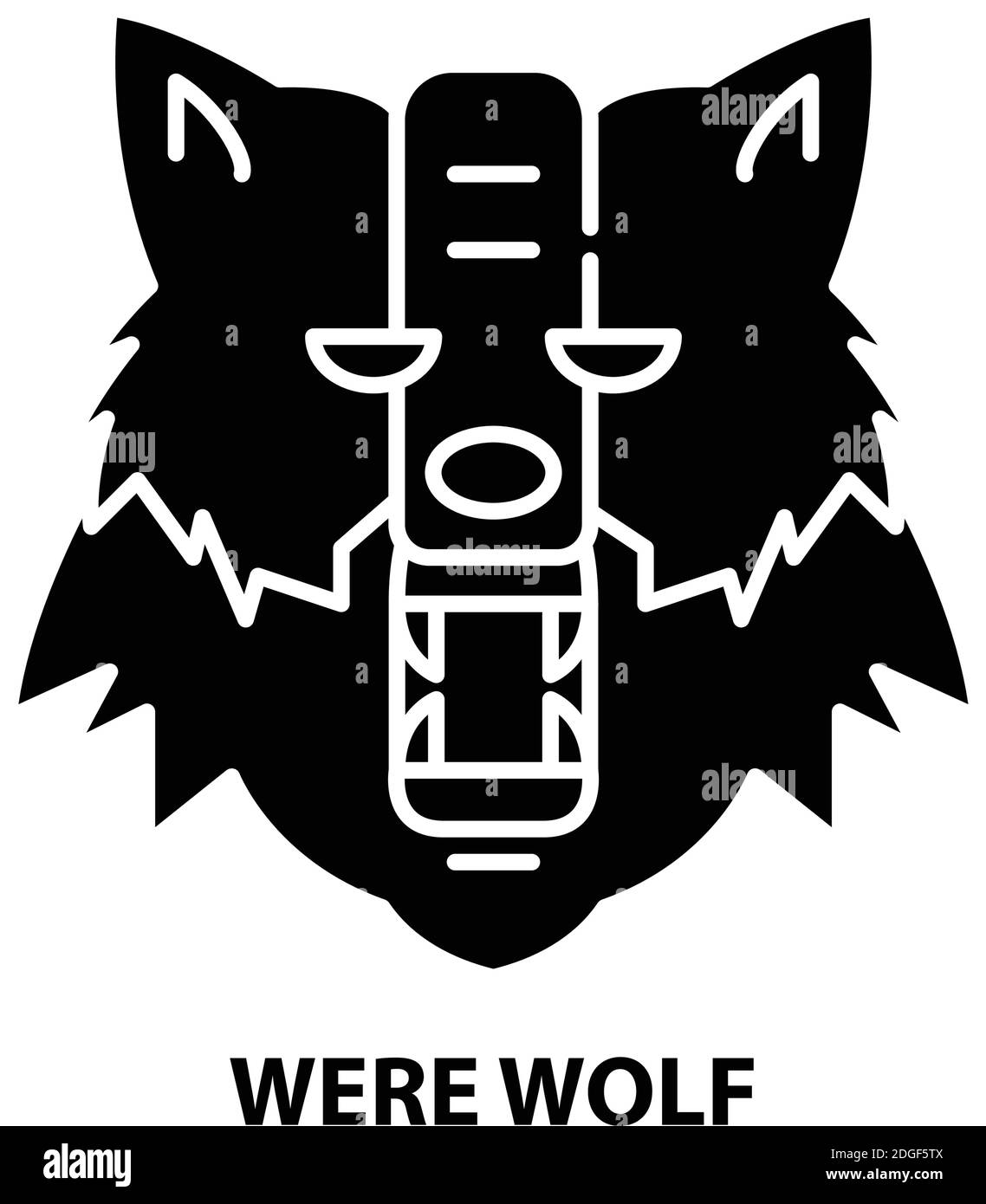 were wolf icon, black vector sign with editable strokes, concept ...