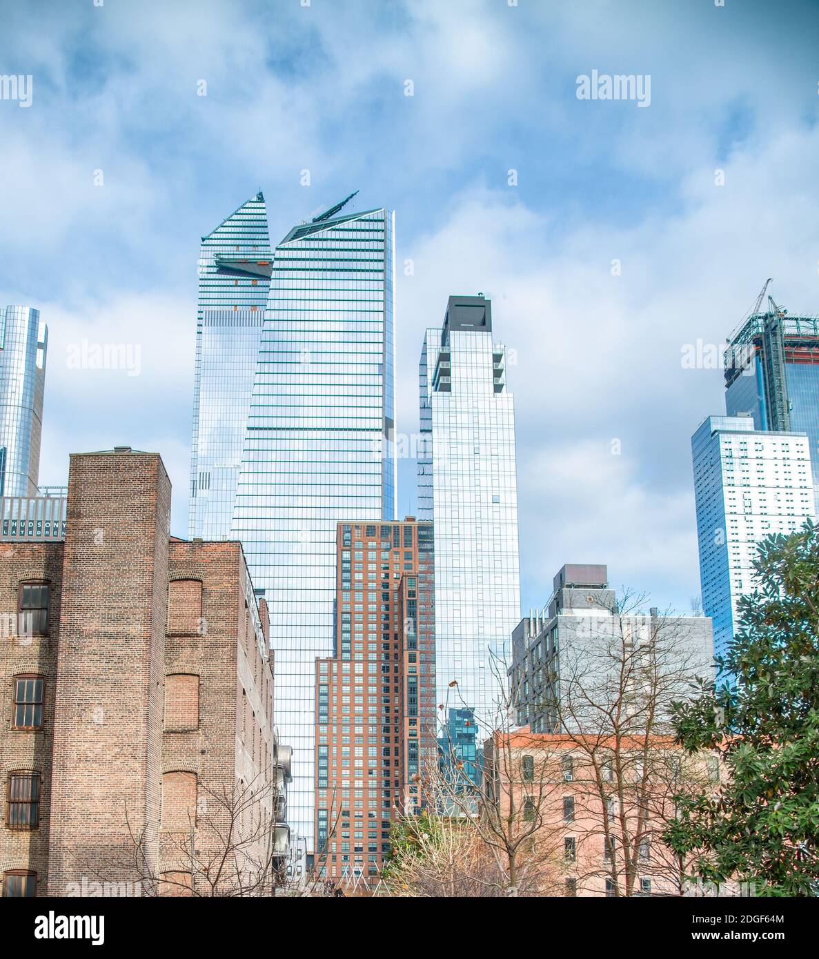 High Line with skyscrapers in winter, New York Manhattan Stock Photo ...