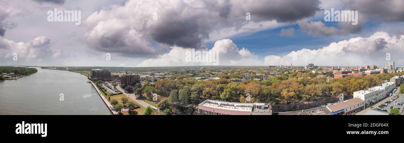 Aerial view of Savannah, Georgia, USA Stock Photo - Alamy