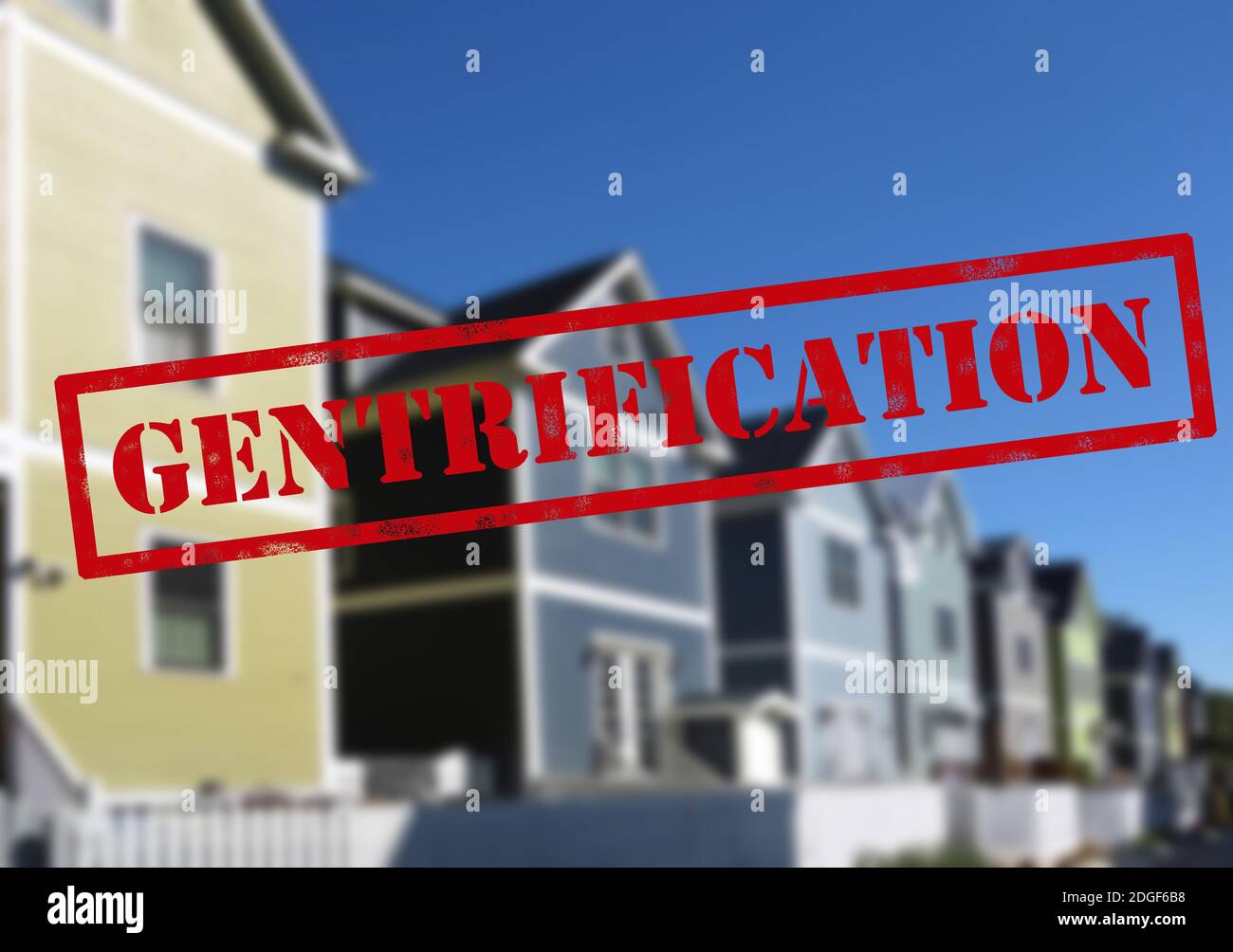 Gentrified neighborhood homes Stock Photo - Alamy