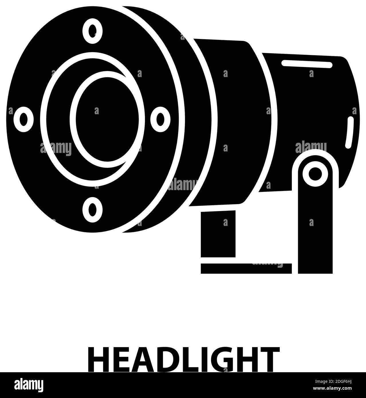 headlight icon, black vector sign with editable strokes, concept ...