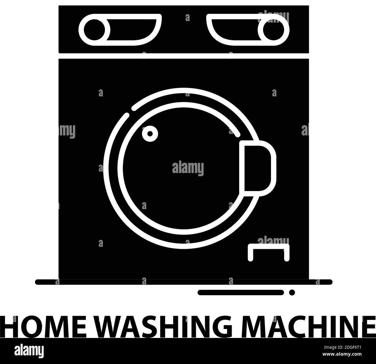 home washing machine symbol icon, black vector sign with editable ...