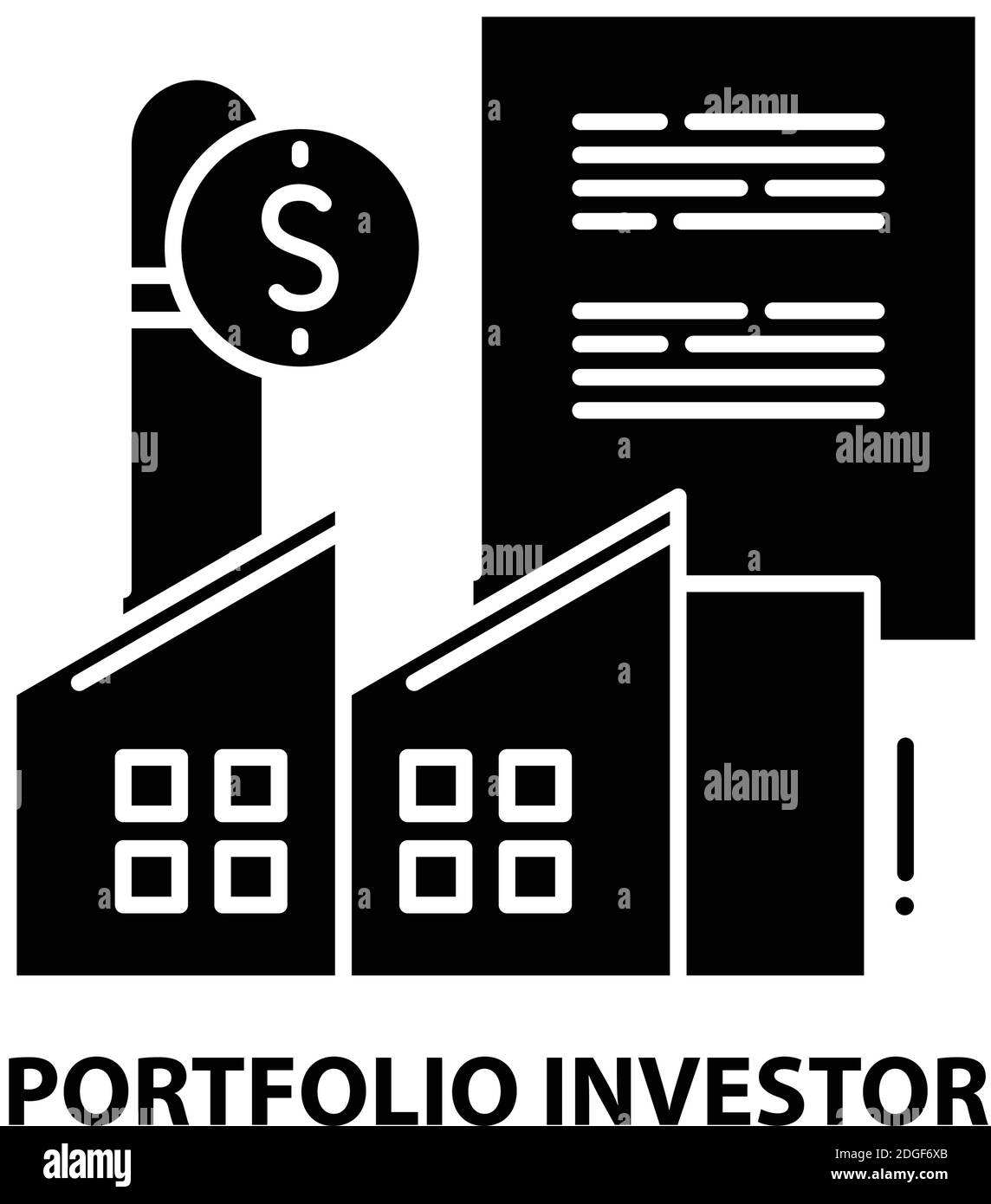 portfolio investor icon, black vector sign with editable strokes ...
