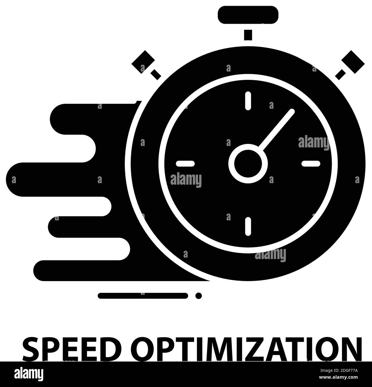 speed optimization icon, black vector sign with editable strokes ...