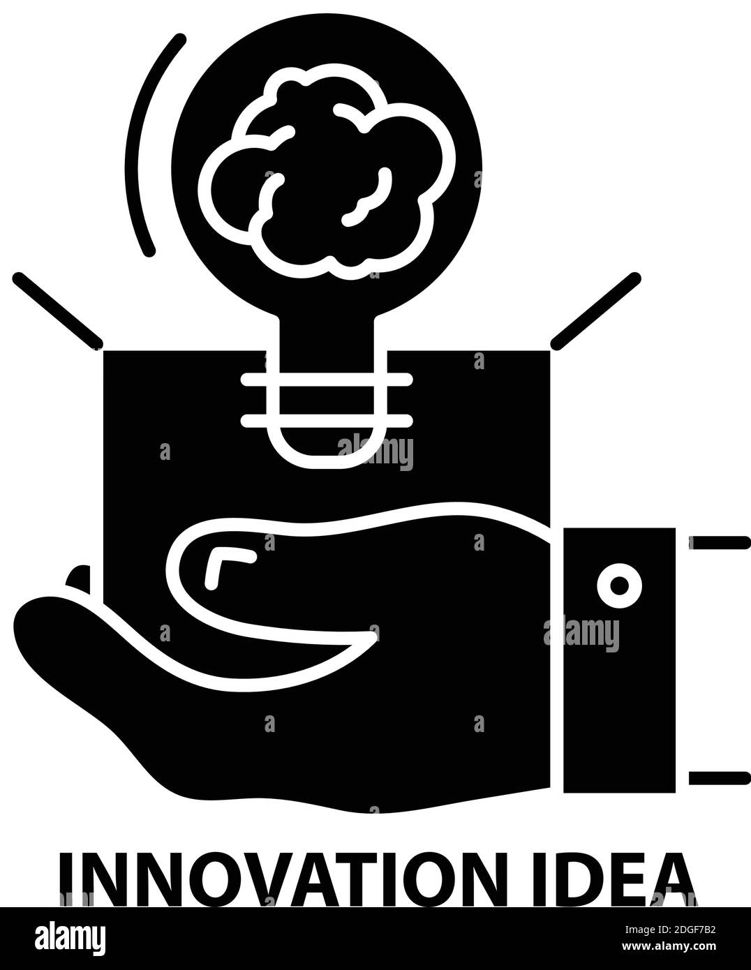 innovation idea icon, black vector sign with editable strokes, concept ...