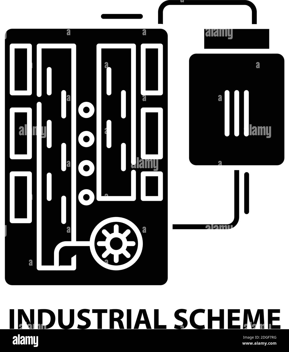 industrial scheme icon, black vector sign with editable strokes ...