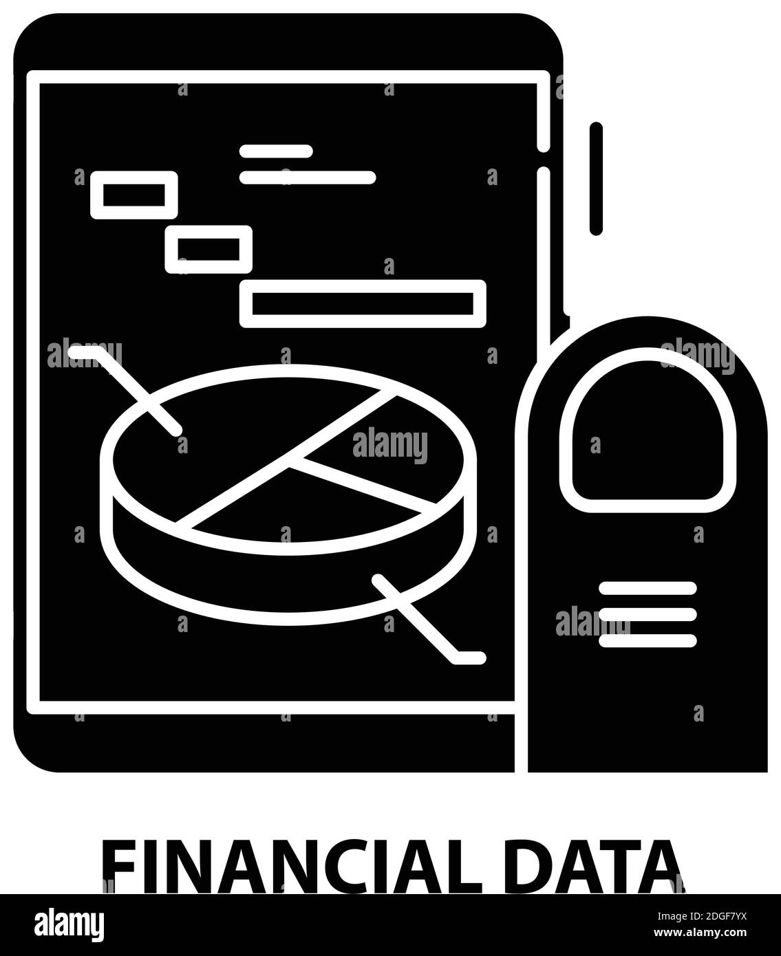 financial data icon, black vector sign with editable strokes, concept ...