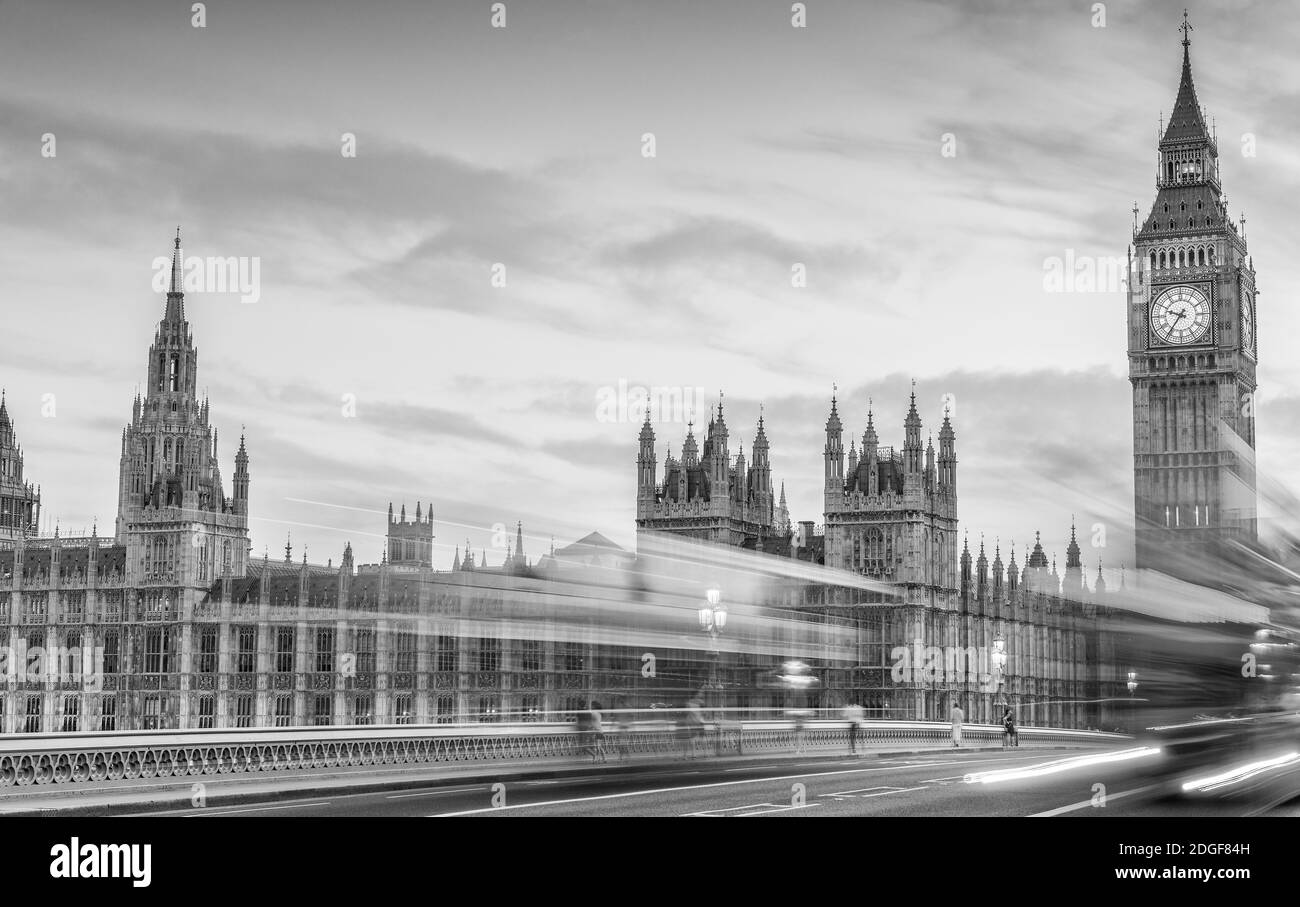 London Skyline At Night Black And White