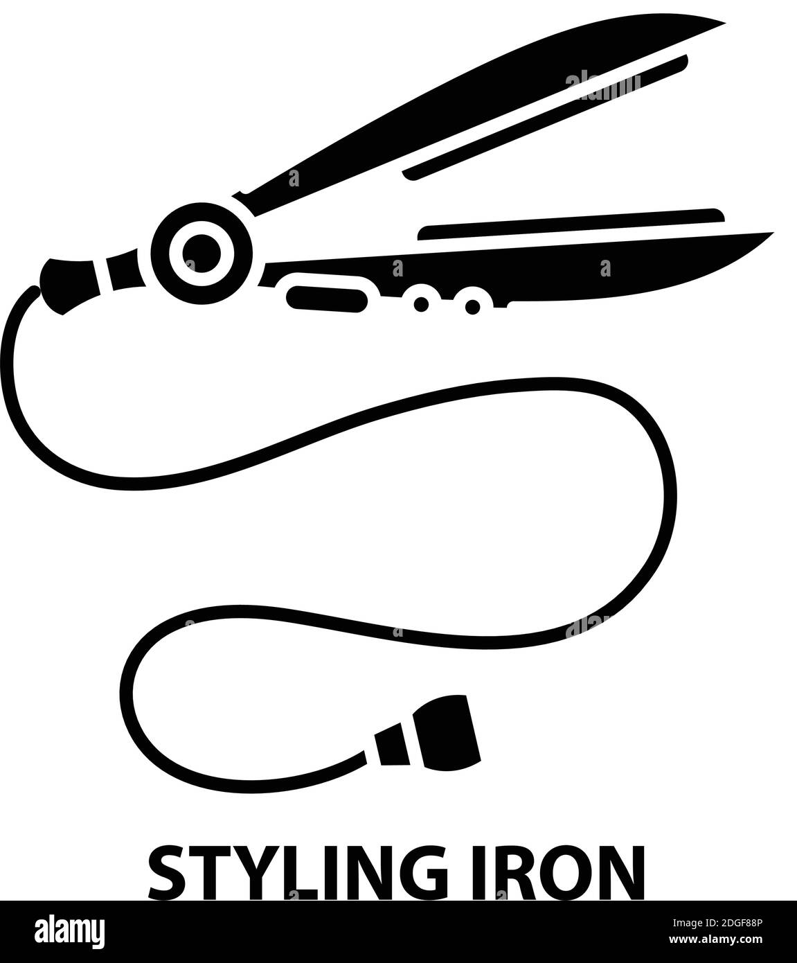 styling iron icon, black vector sign with editable strokes, concept ...