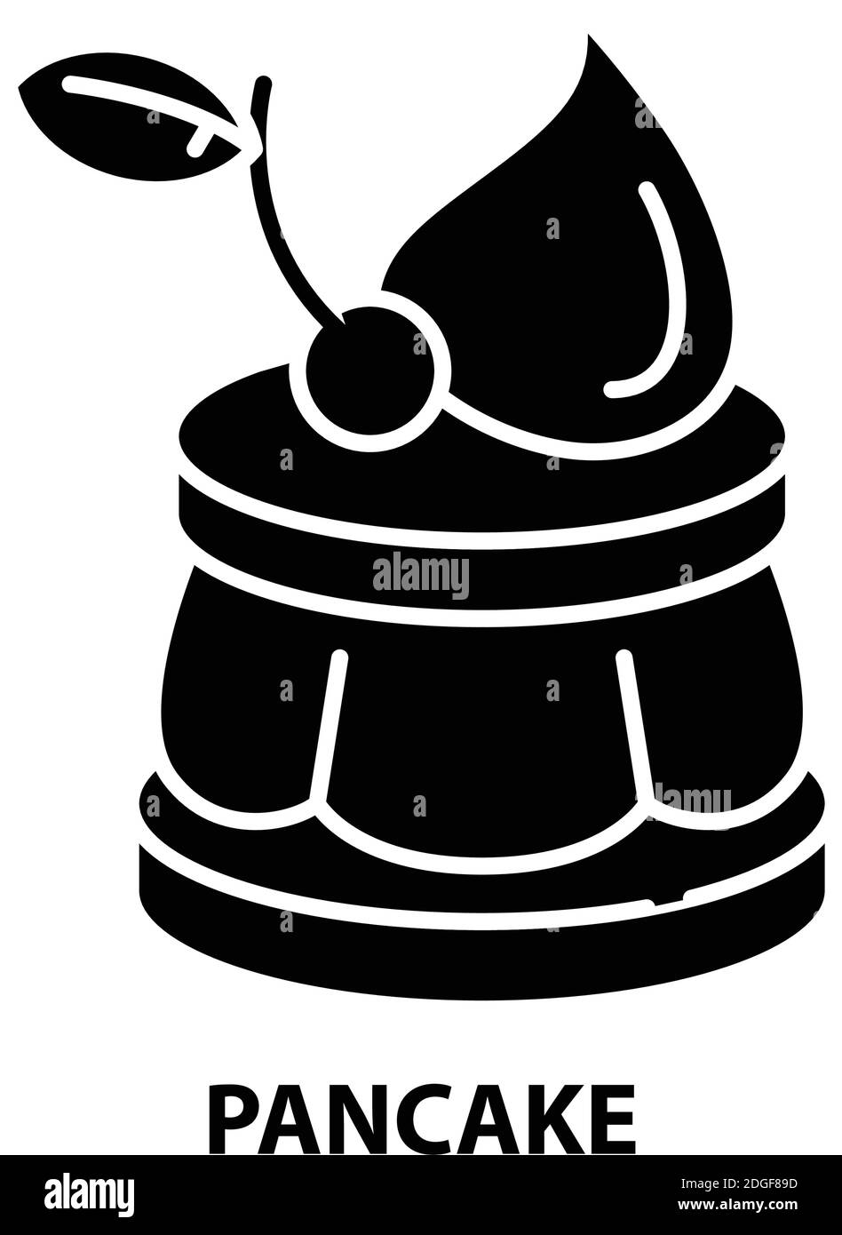 pancake icon, black vector sign with editable strokes, concept ...