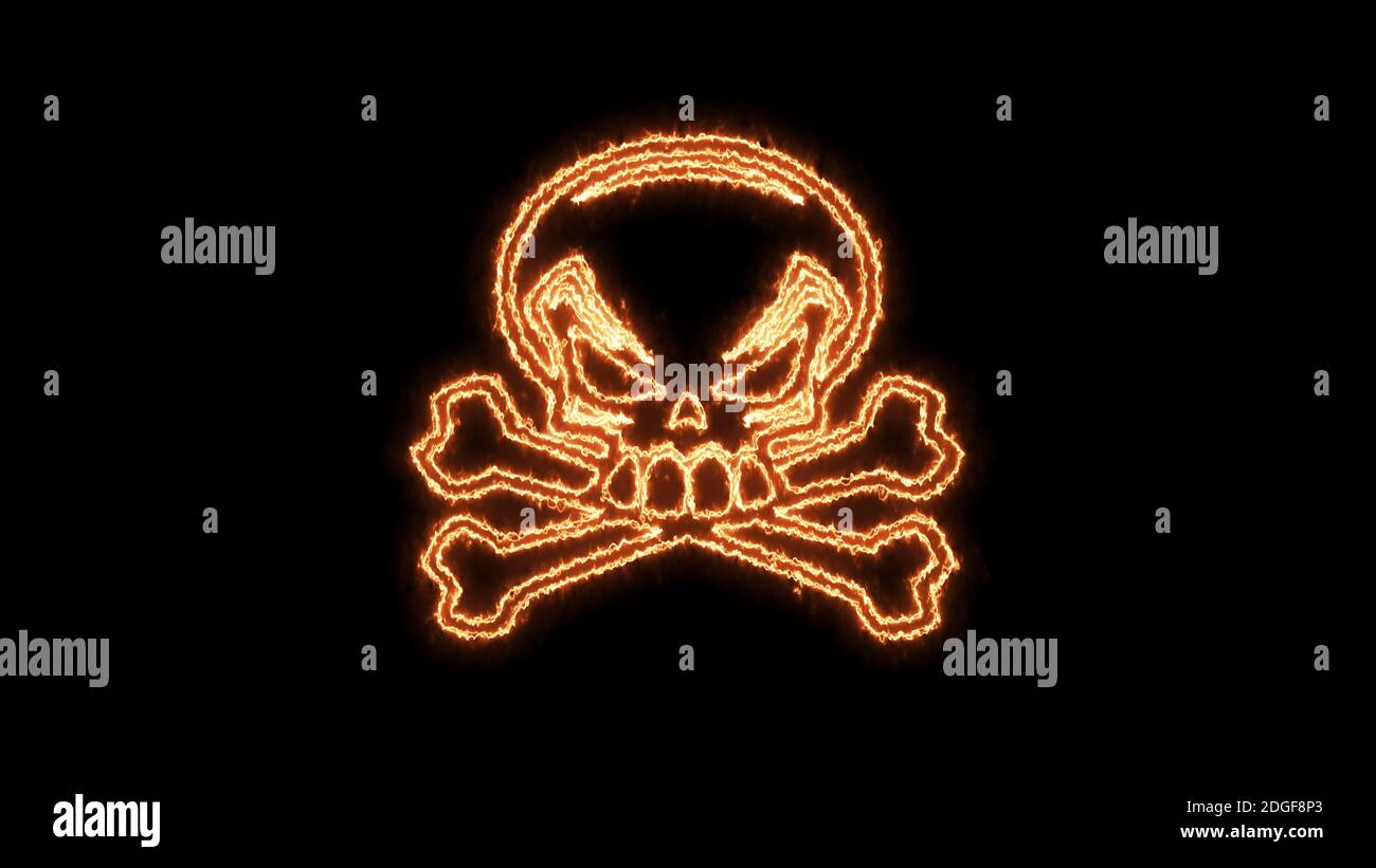 Skull Fire Head Skeleton Flame High Resolution Stock Photography and ...