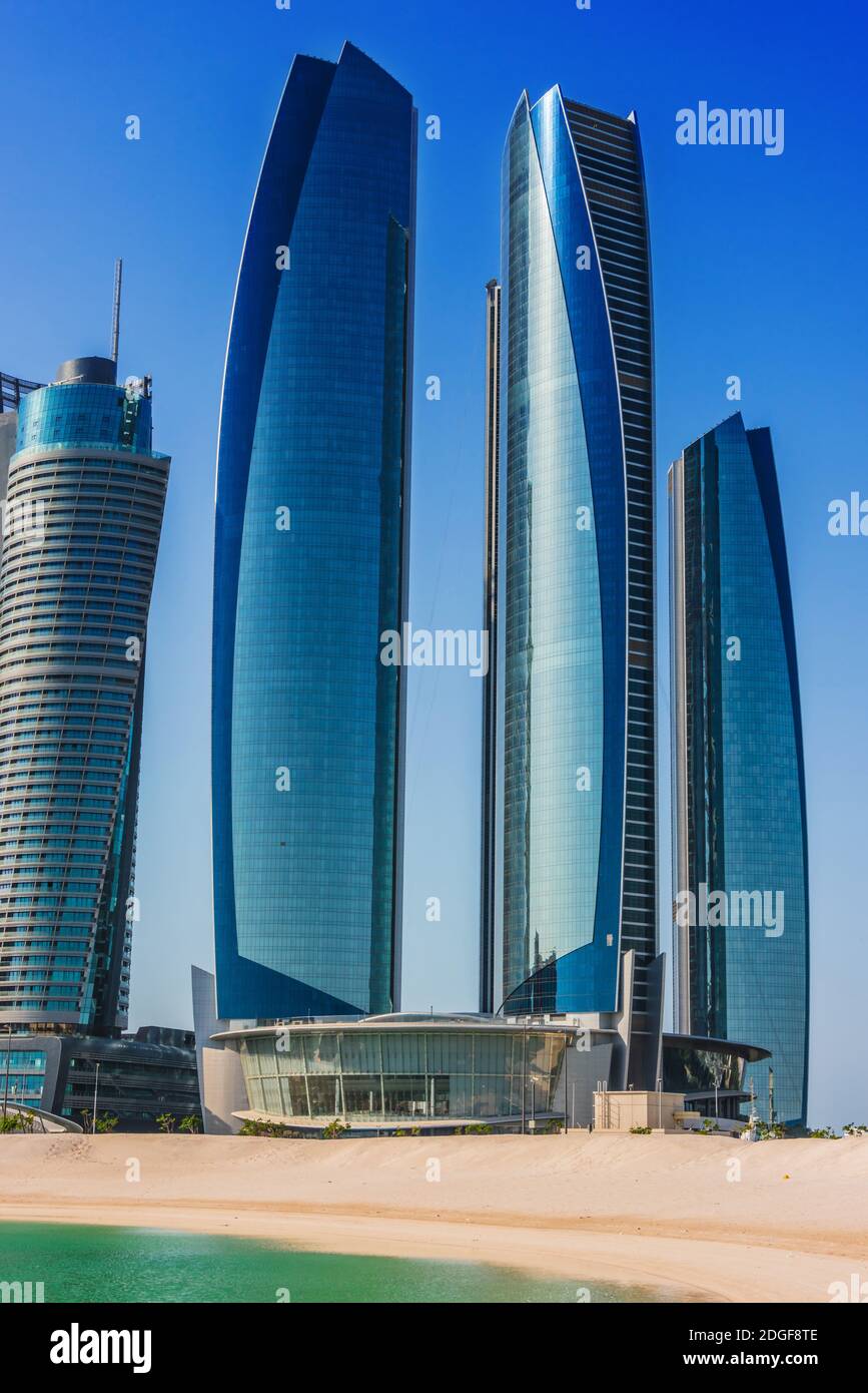 Etihad Towers in Abu Dhabi, United Arab Emirates Stock Photo - Alamy