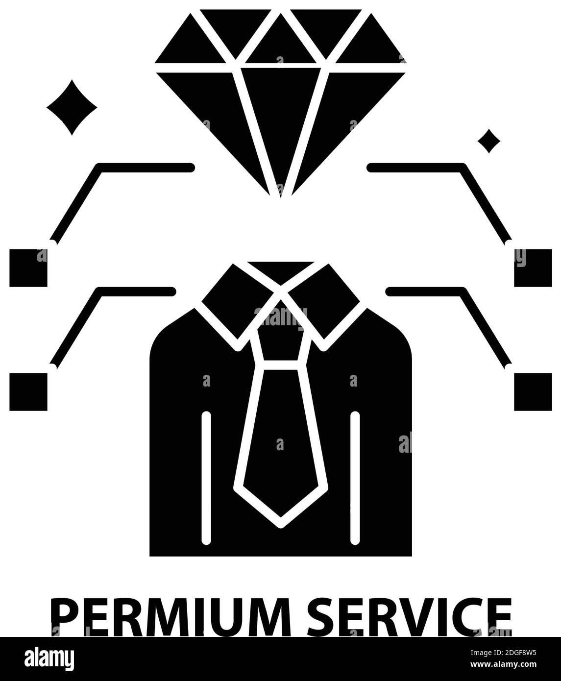 premium service icon, black vector sign with editable strokes, concept ...