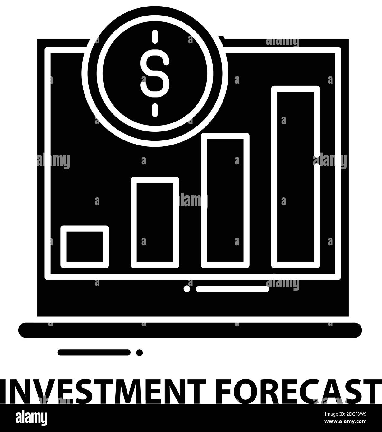 investment forecast icon, black vector sign with editable strokes ...