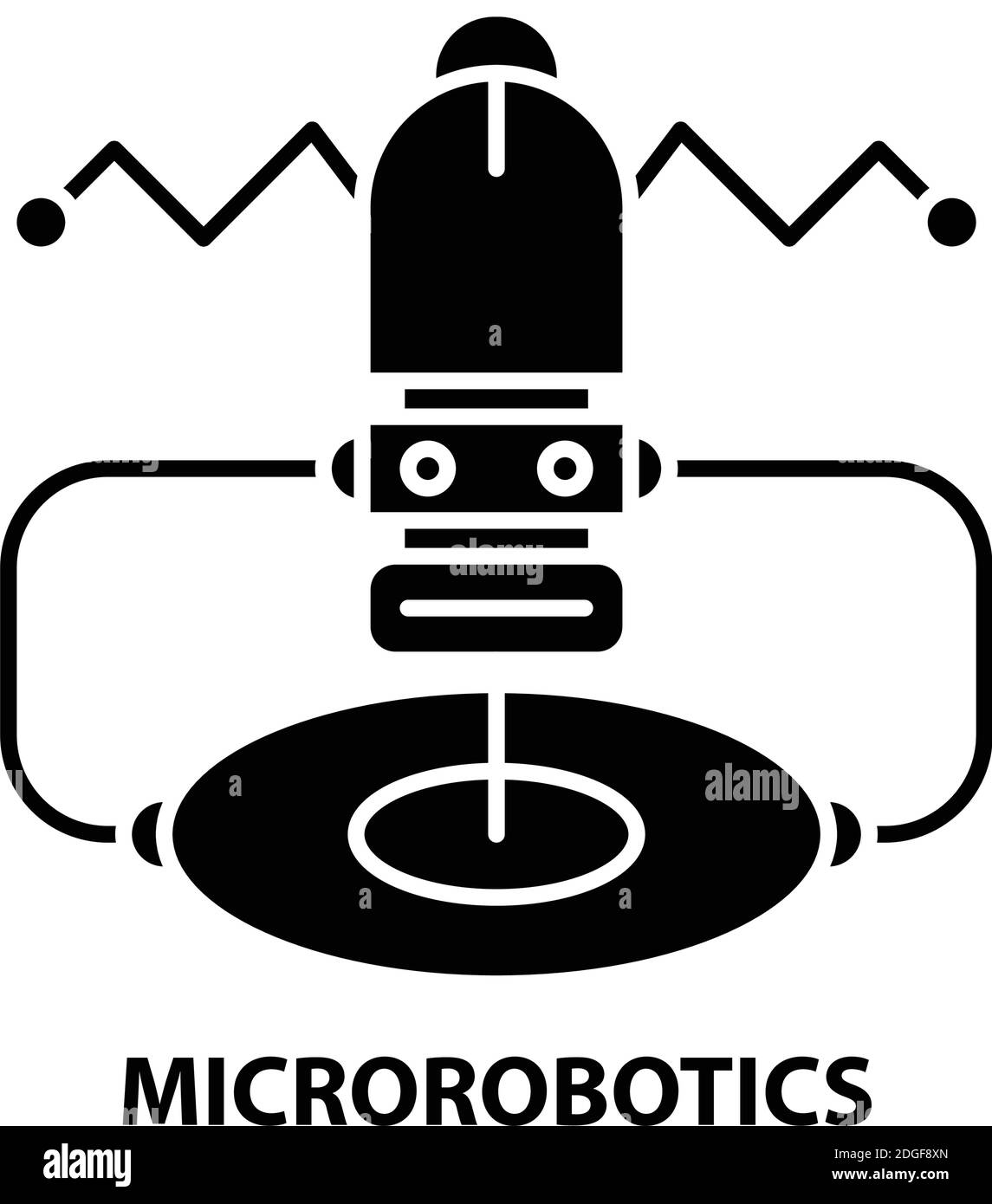 microrobotics icon, black vector sign with editable strokes, concept ...