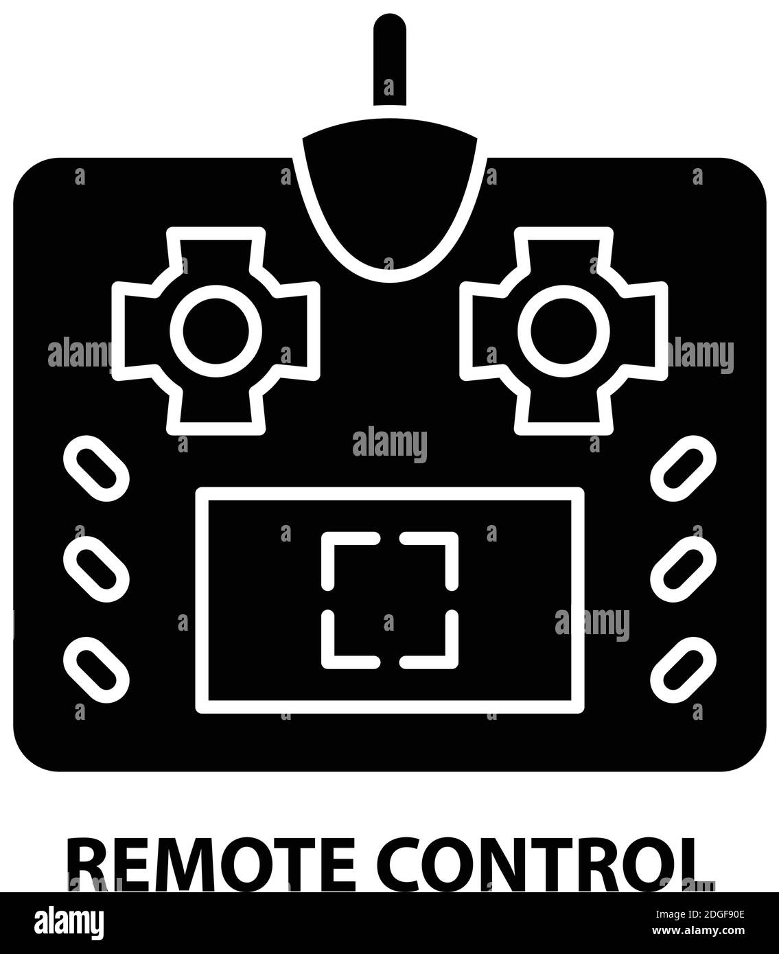 remote control symbol icon, black vector sign with editable strokes ...