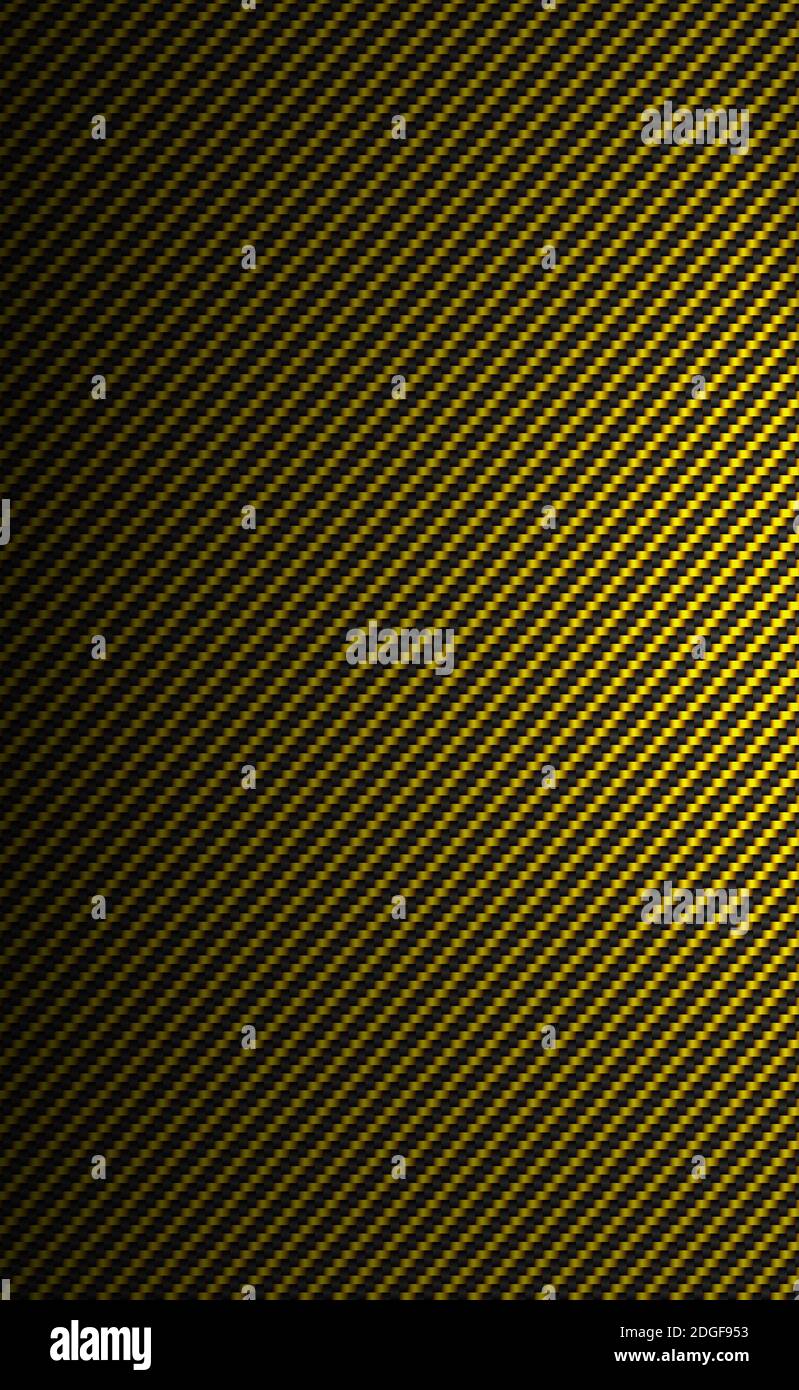 Realistic black and yellow abstract carbon background - illustration ...
