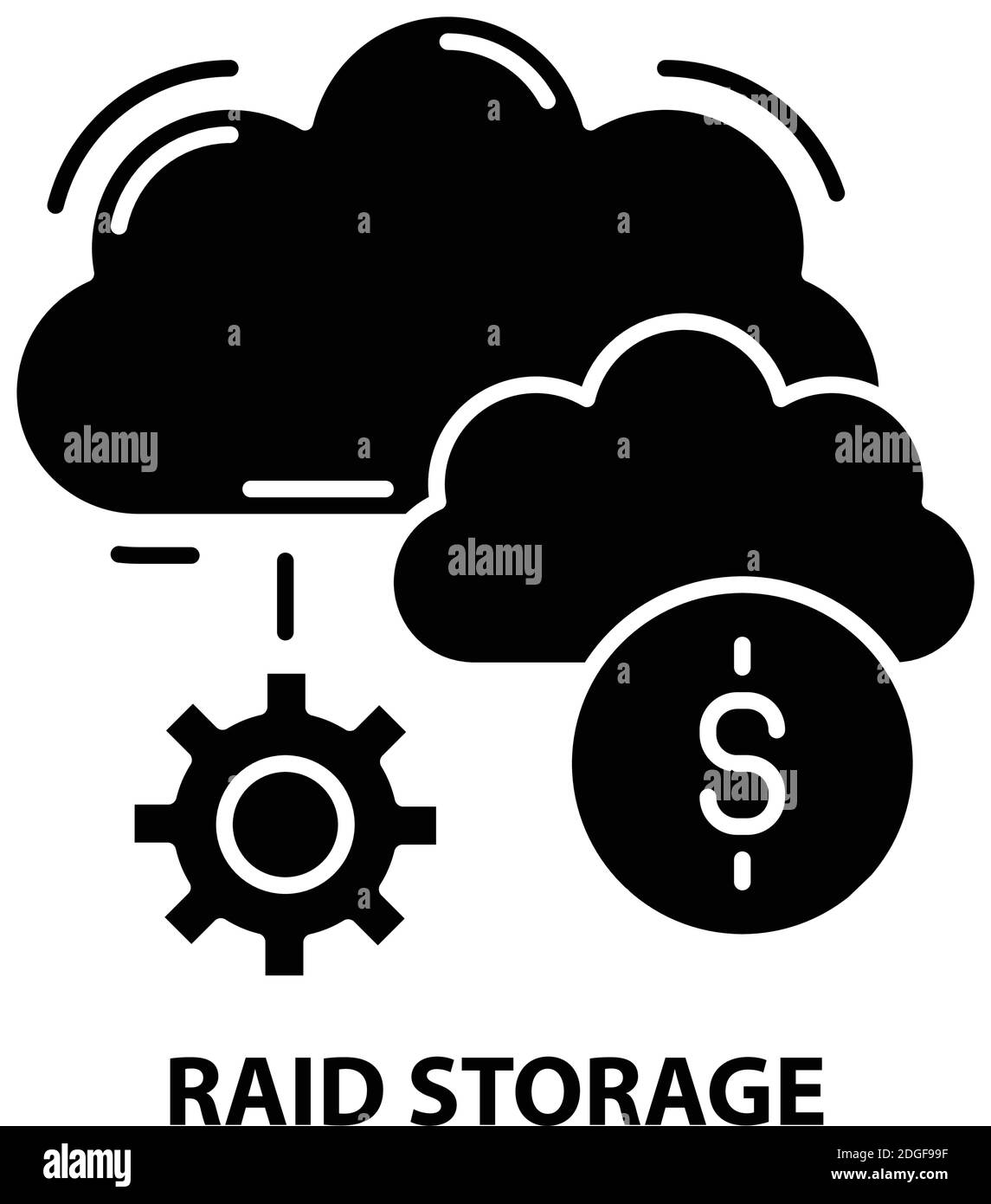 raid storage icon, black vector sign with editable strokes, concept ...