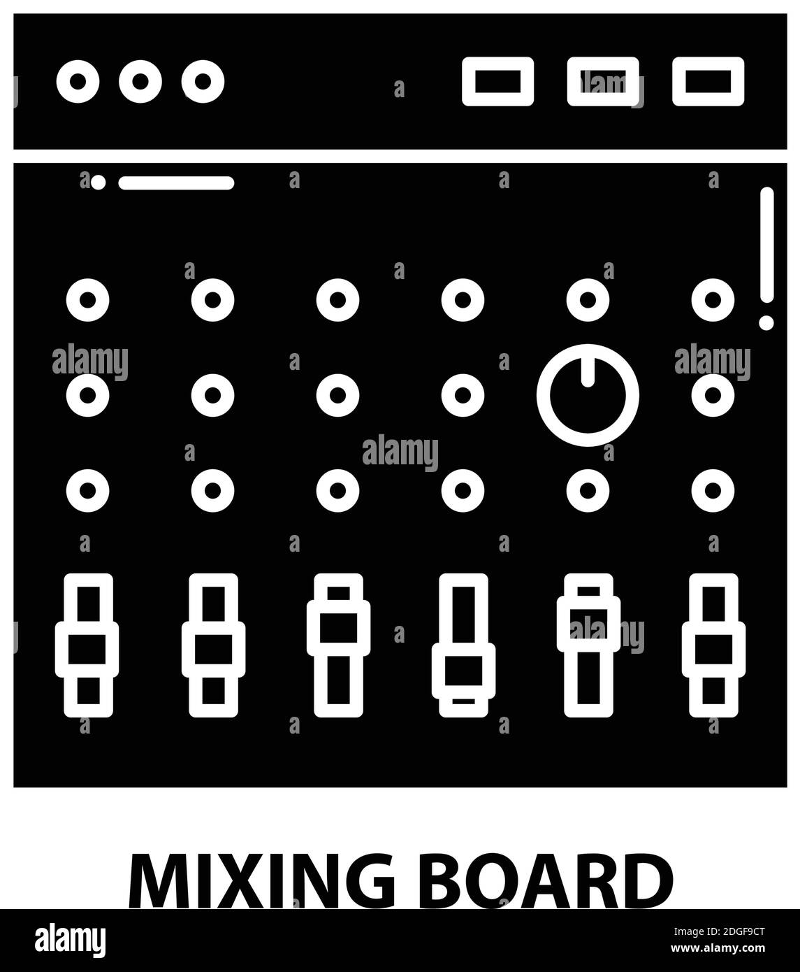 mixing board icon, black vector sign with editable strokes, concept ...